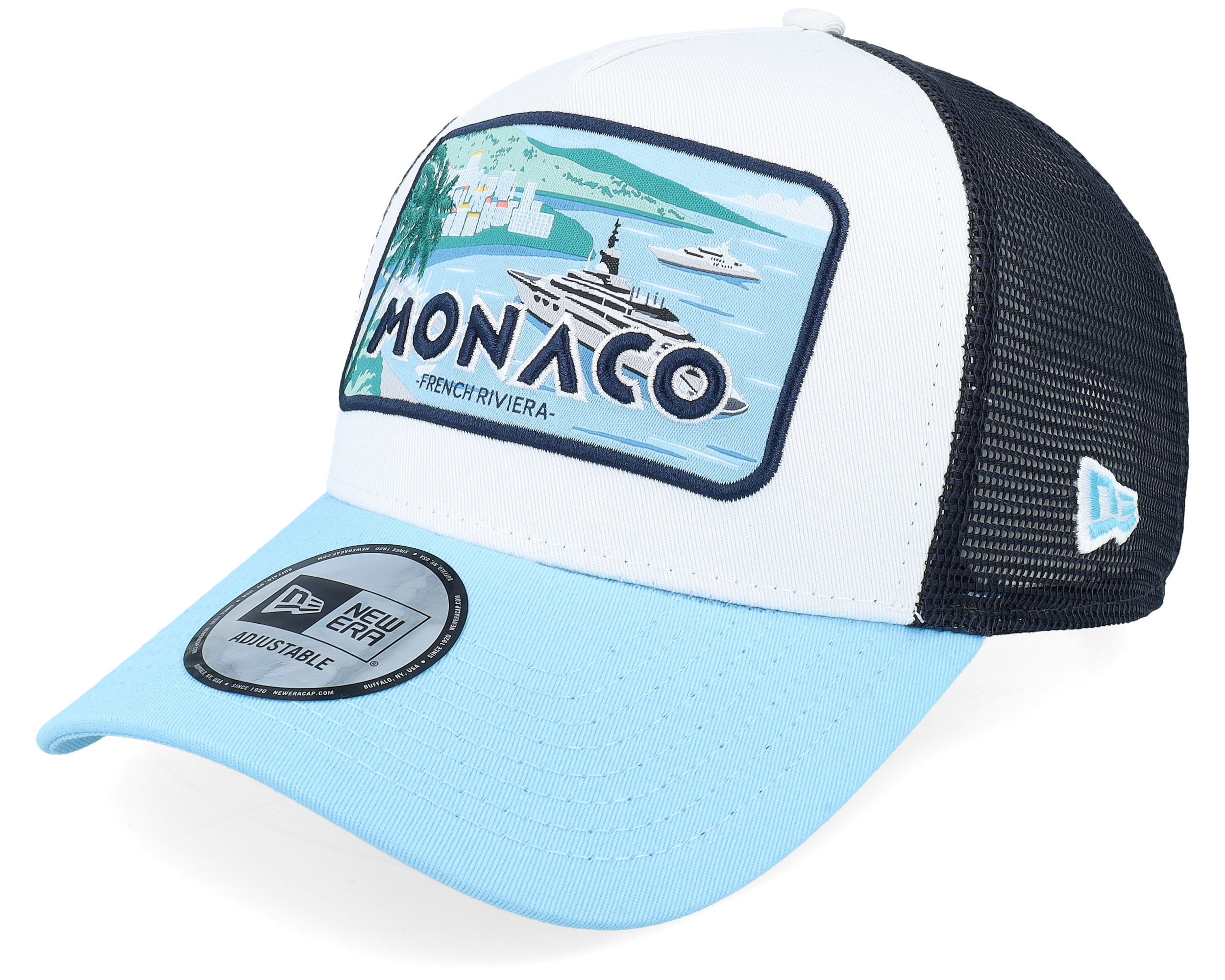 Monaco Summer White/Black/Pale Blue A-Frame Trucker - New Era ...