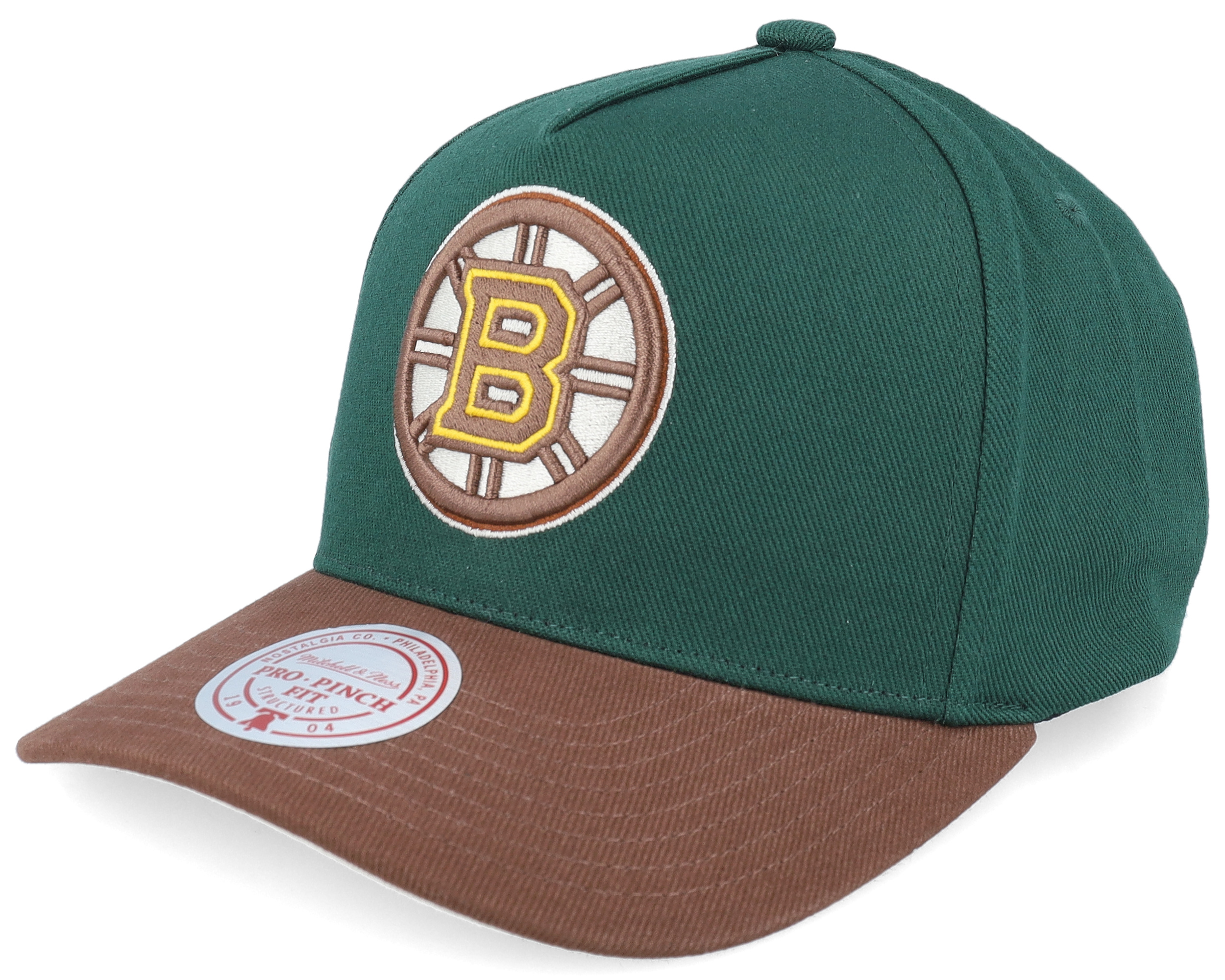 Hatstore Exclusive x Boston Bruins Pro Crown Green/Brown A-frame Adjustable | Hatstore.com