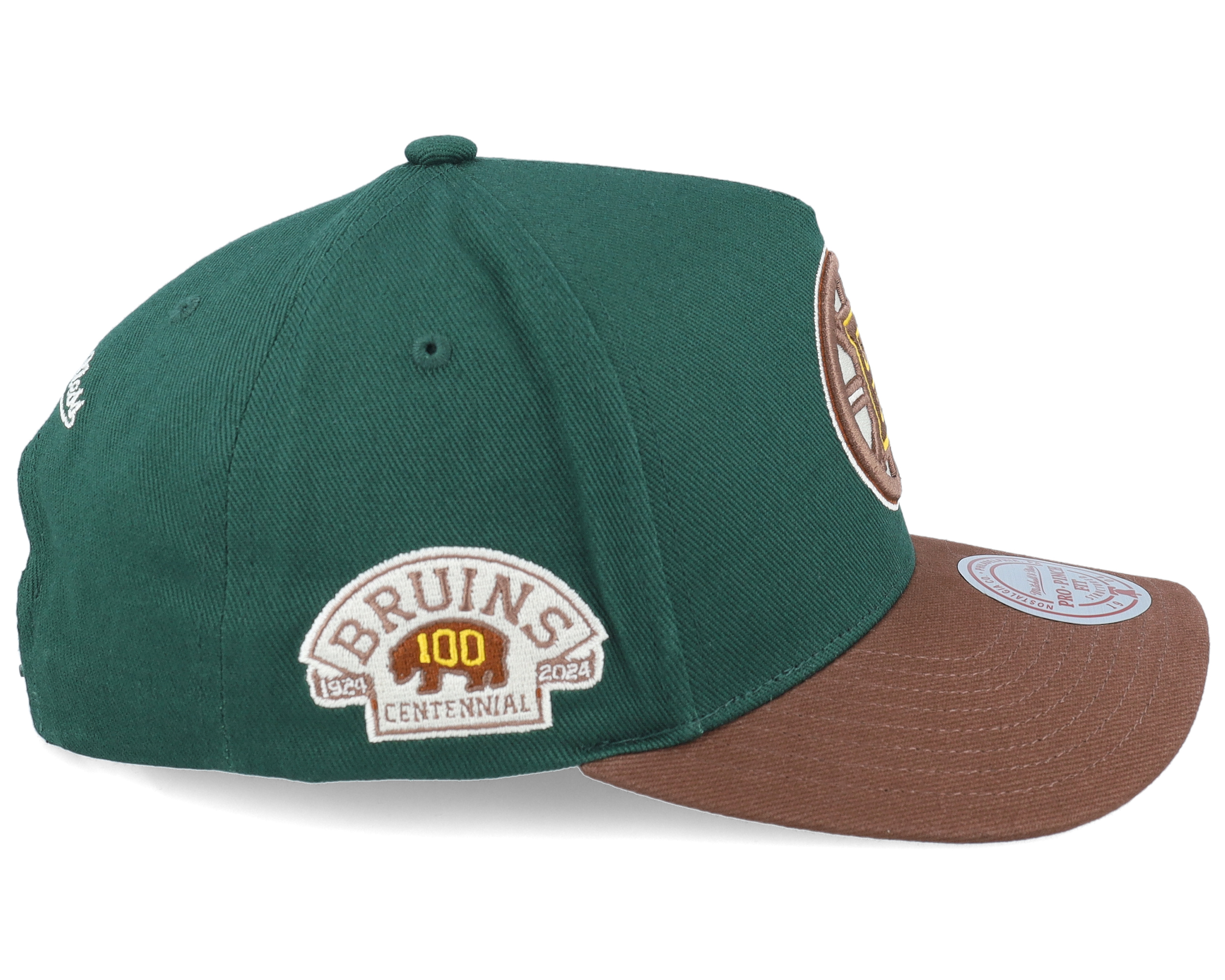 Hatstore Exclusive x Boston Bruins Pro Crown Green/Brown A-frame Adjustable | Hatstore.com