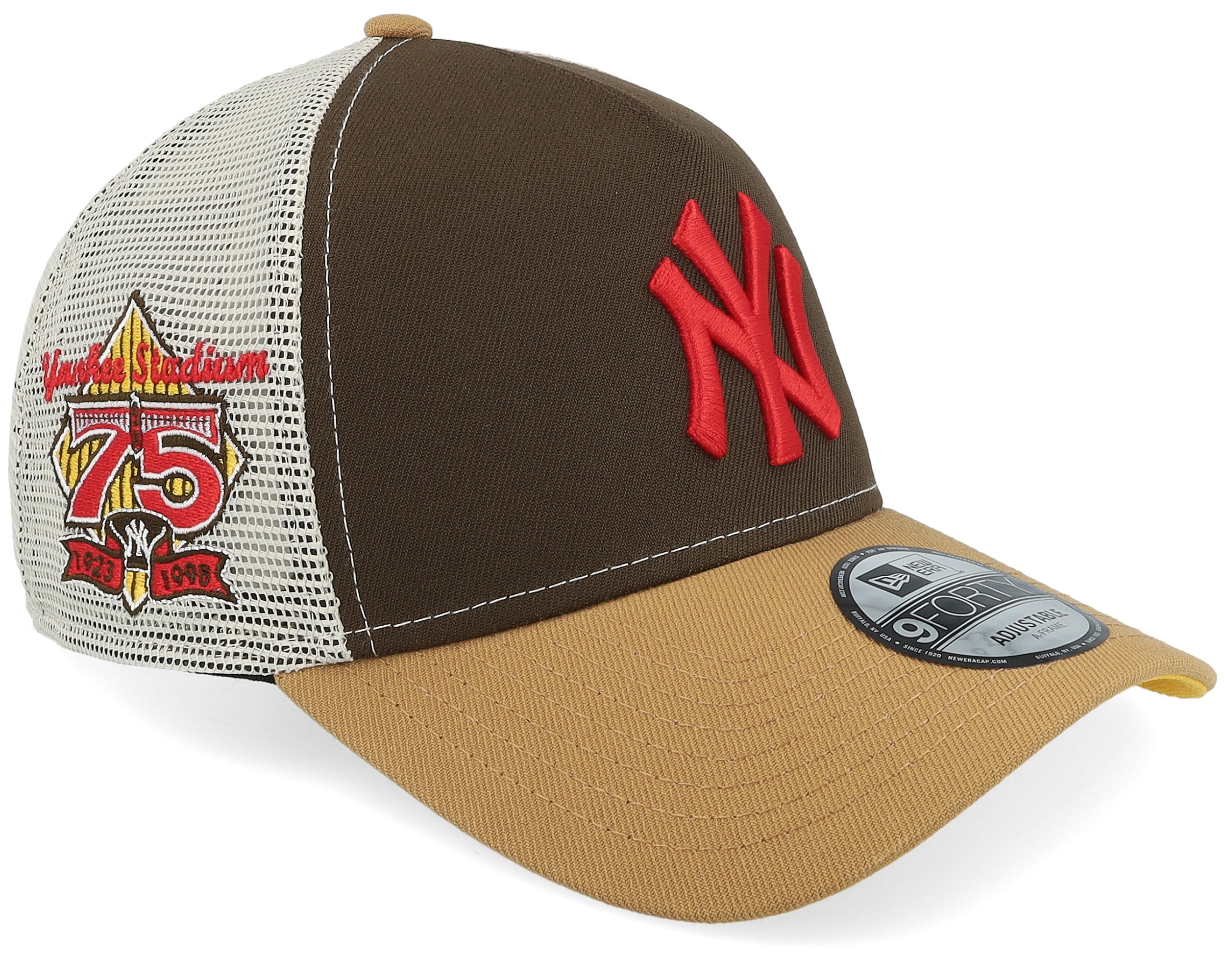 Hatstore Exclusive x New York Yankees 9FORTY 75 Walnut/Stone Trucker ...