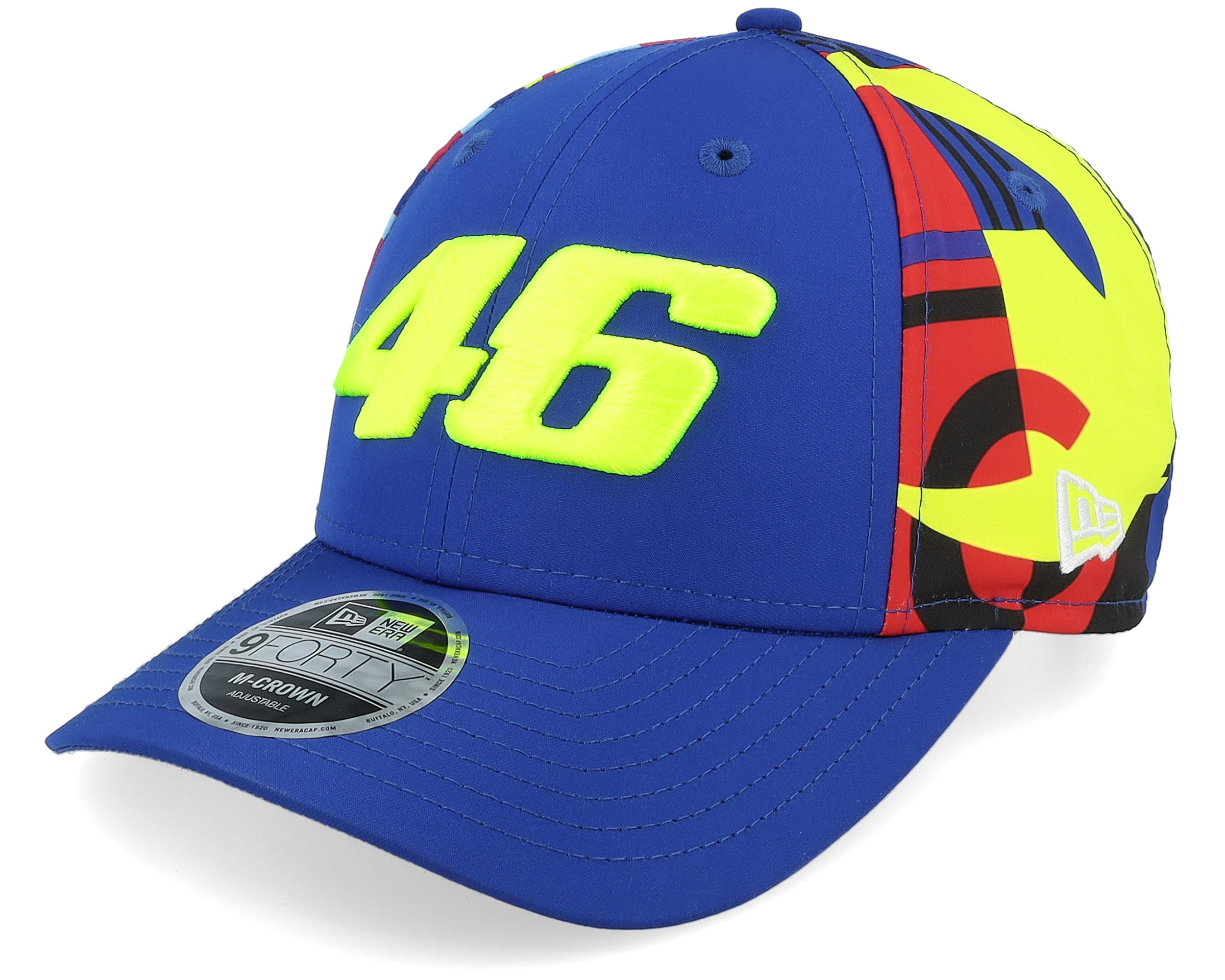 VR46 Vale Fanwear 9FORTY M-crown Royal Blue/Neon Yellow Adjustable ...