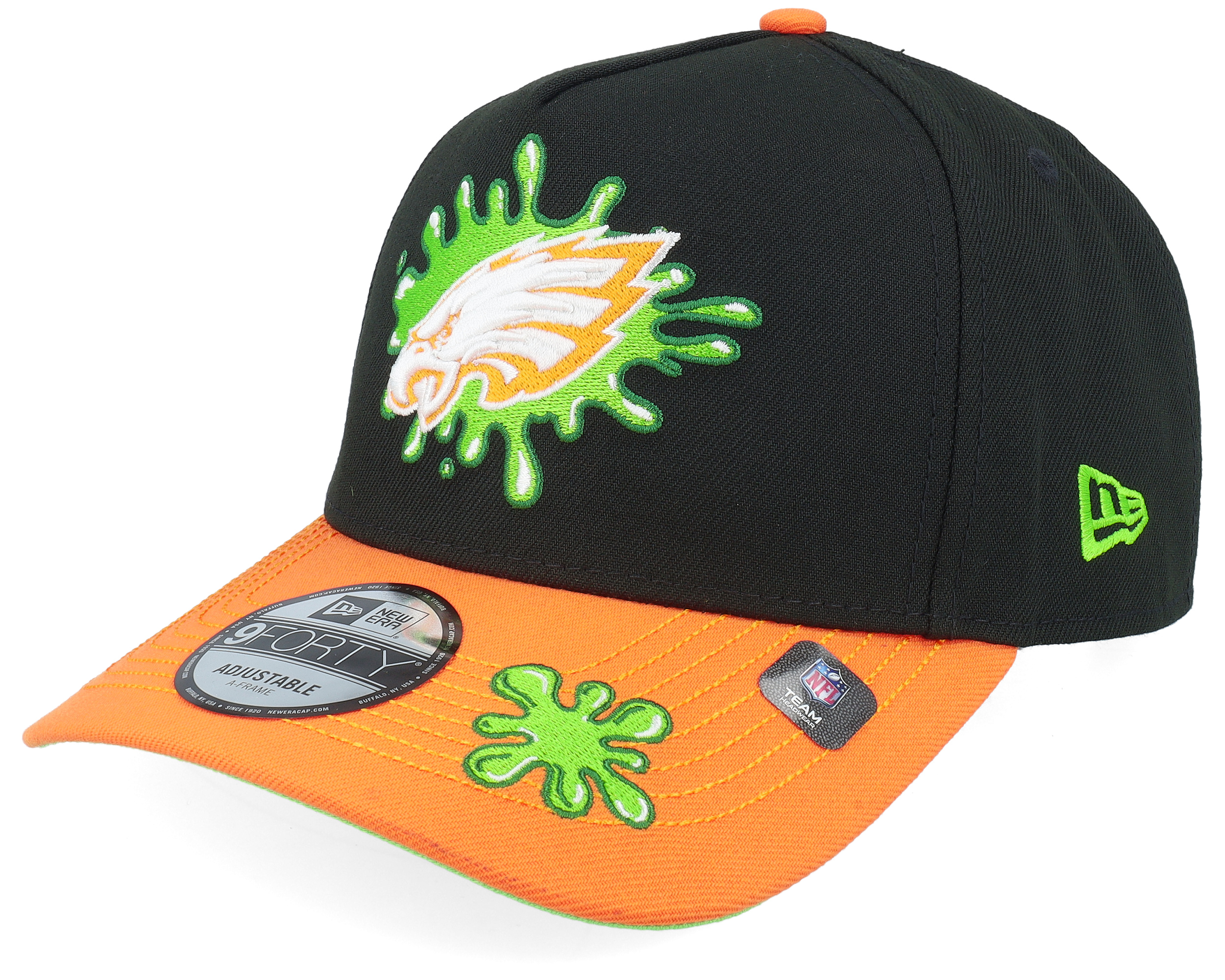 Philadelphia Eagles NFL Slime 9FORTY Black/Orange A-Frame Adjustable ...