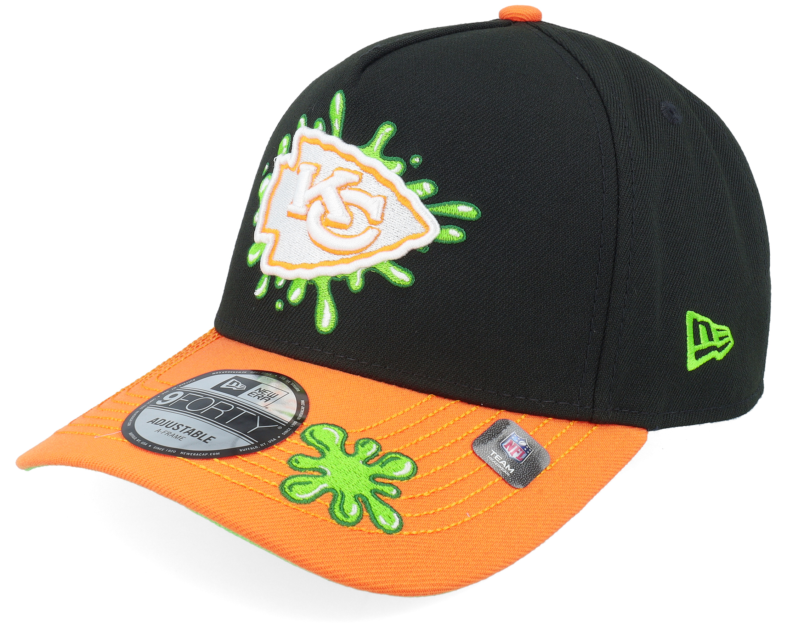 Kansas City Chiefs NFL Slime 9FORTY Black/Orange A-Frame Adjustable ...