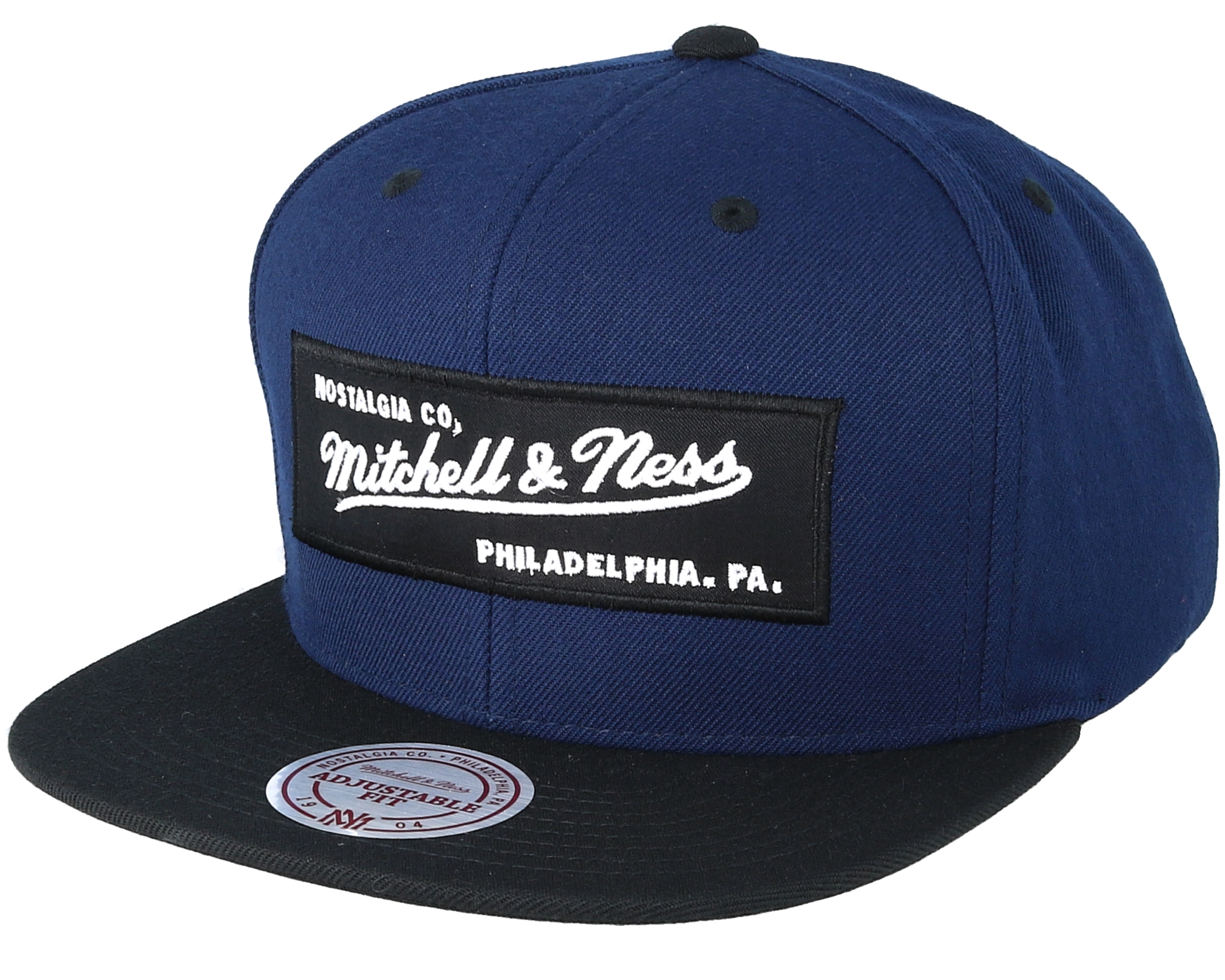 2 Tone Label Navy/Black Snapback - Mitchell & Ness | Hatstoreworld.com
