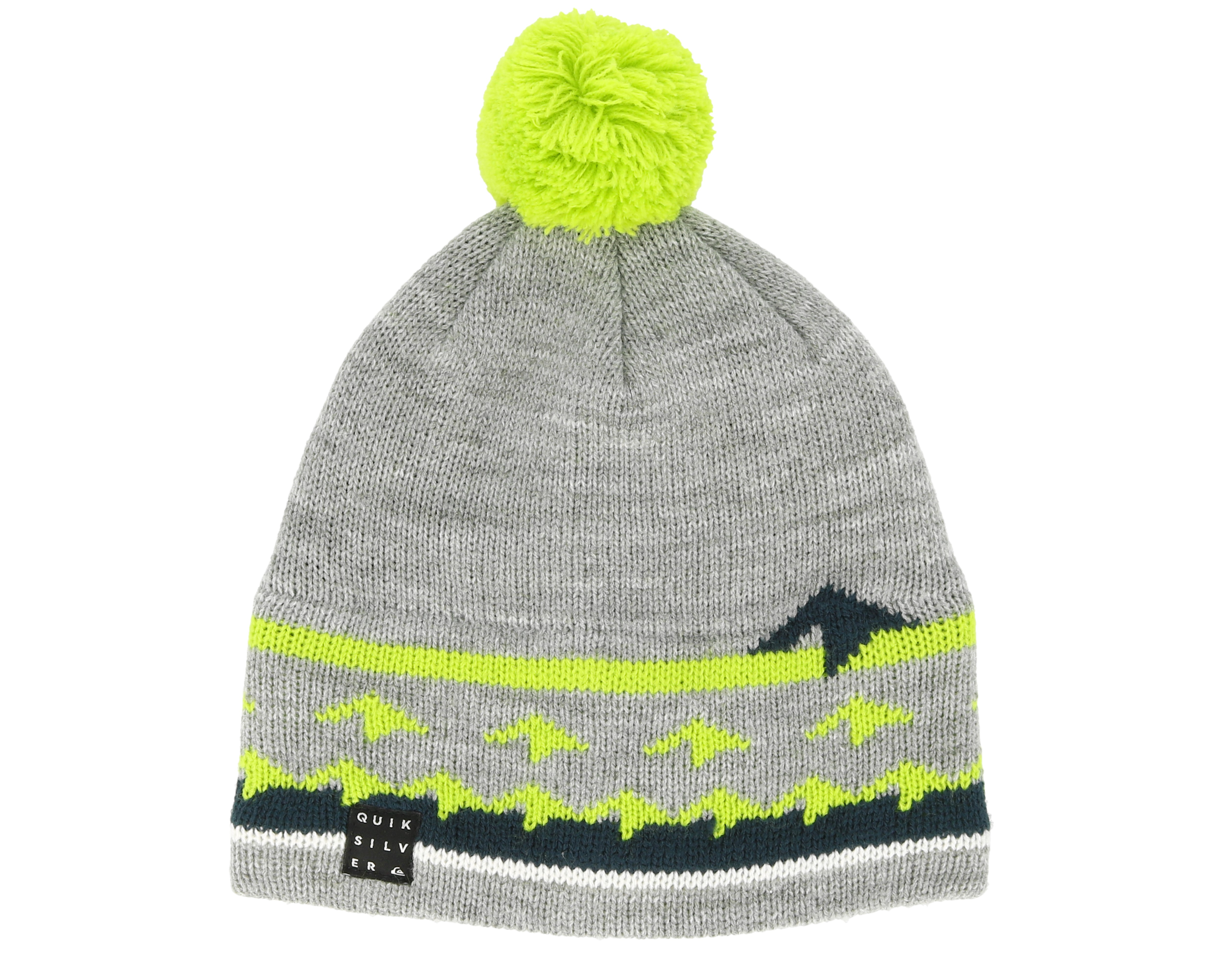 Kids Barrow Grey/Green Pom - Quiksilver | Hatstoreworld.com
