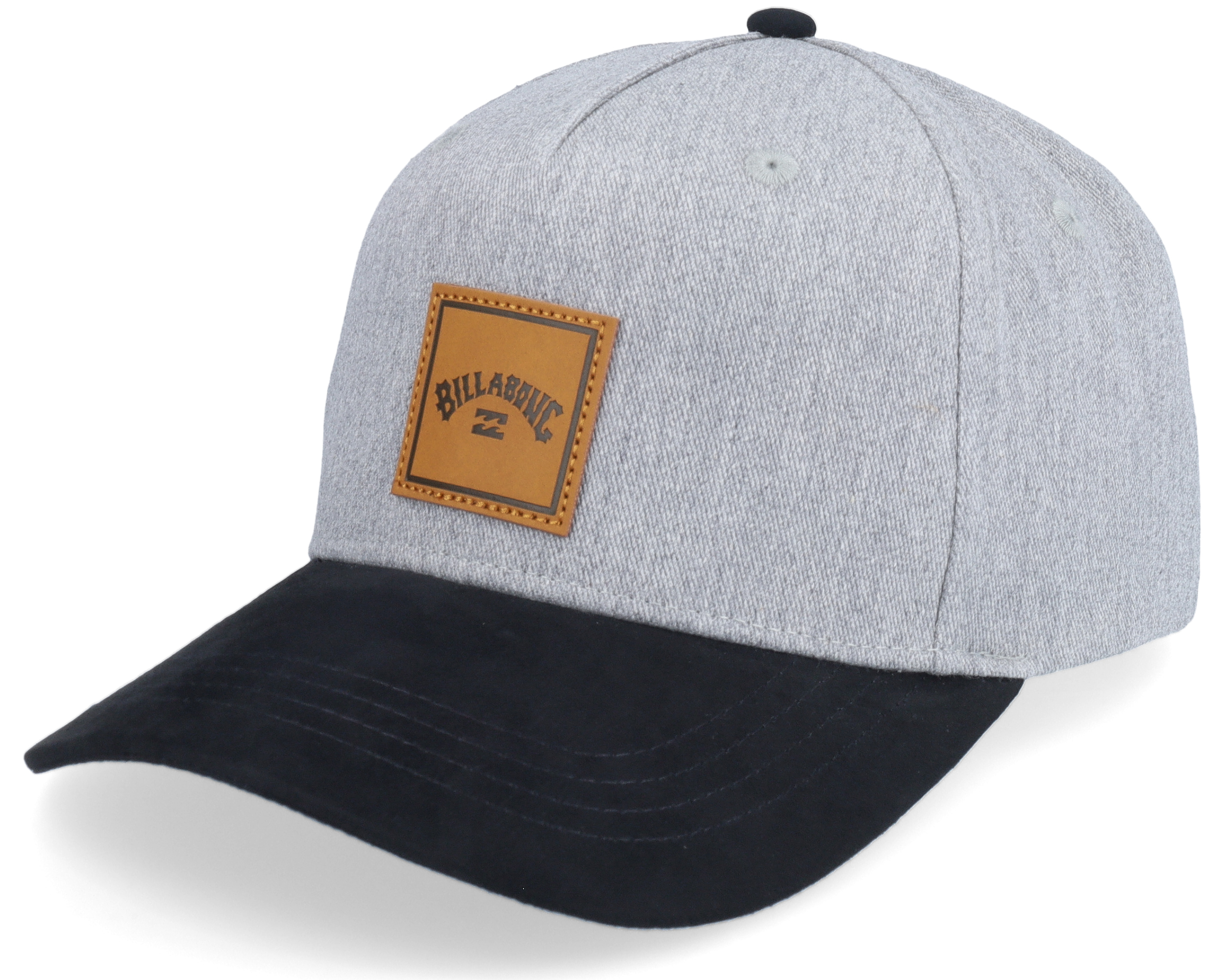 Kids Stacked Grey Heather/Black Adjustable | Hatstoreworld.com