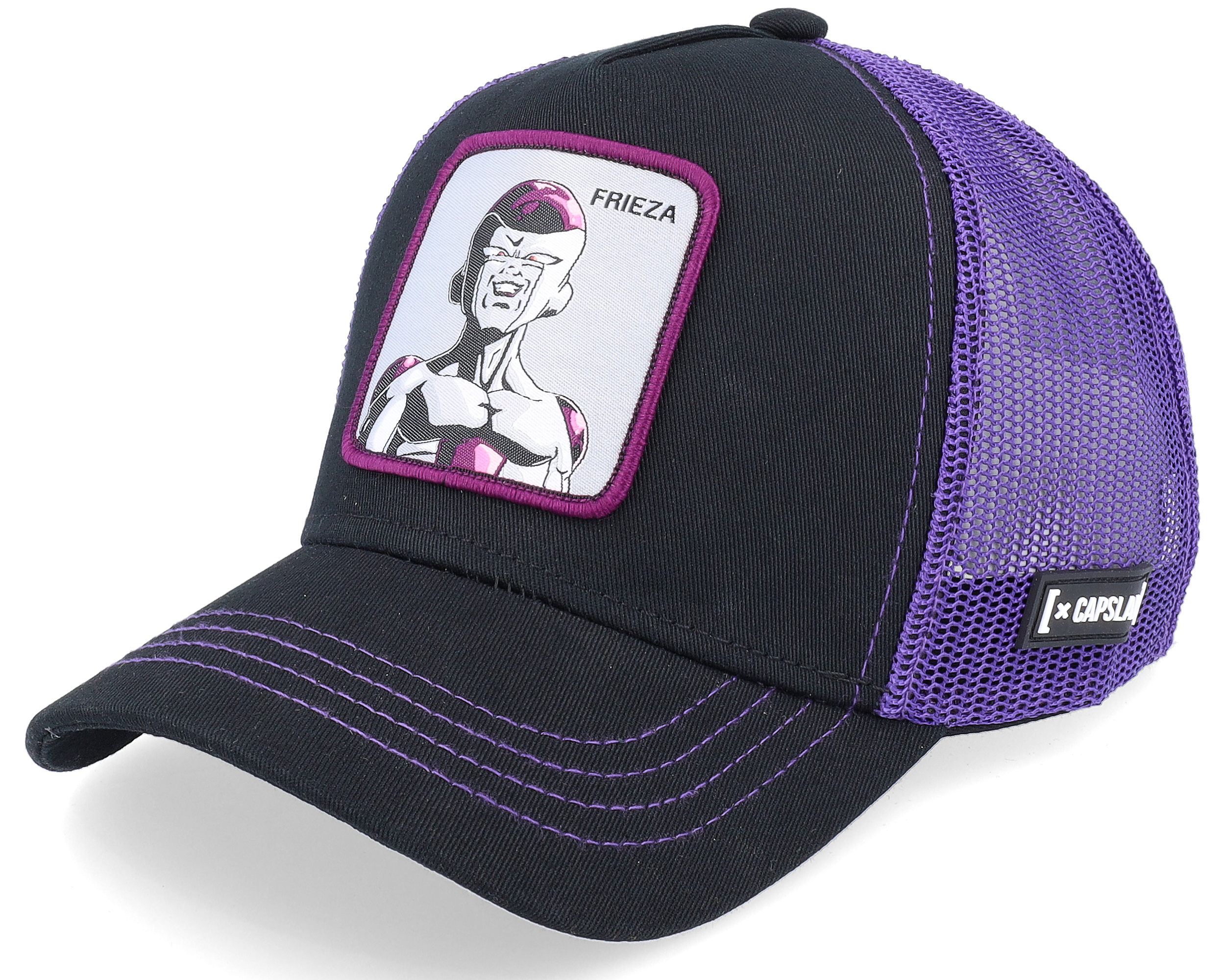 Dragon Ball Frieza Black/Purple Trucker - Capslab cap | Hatstoreworld.com