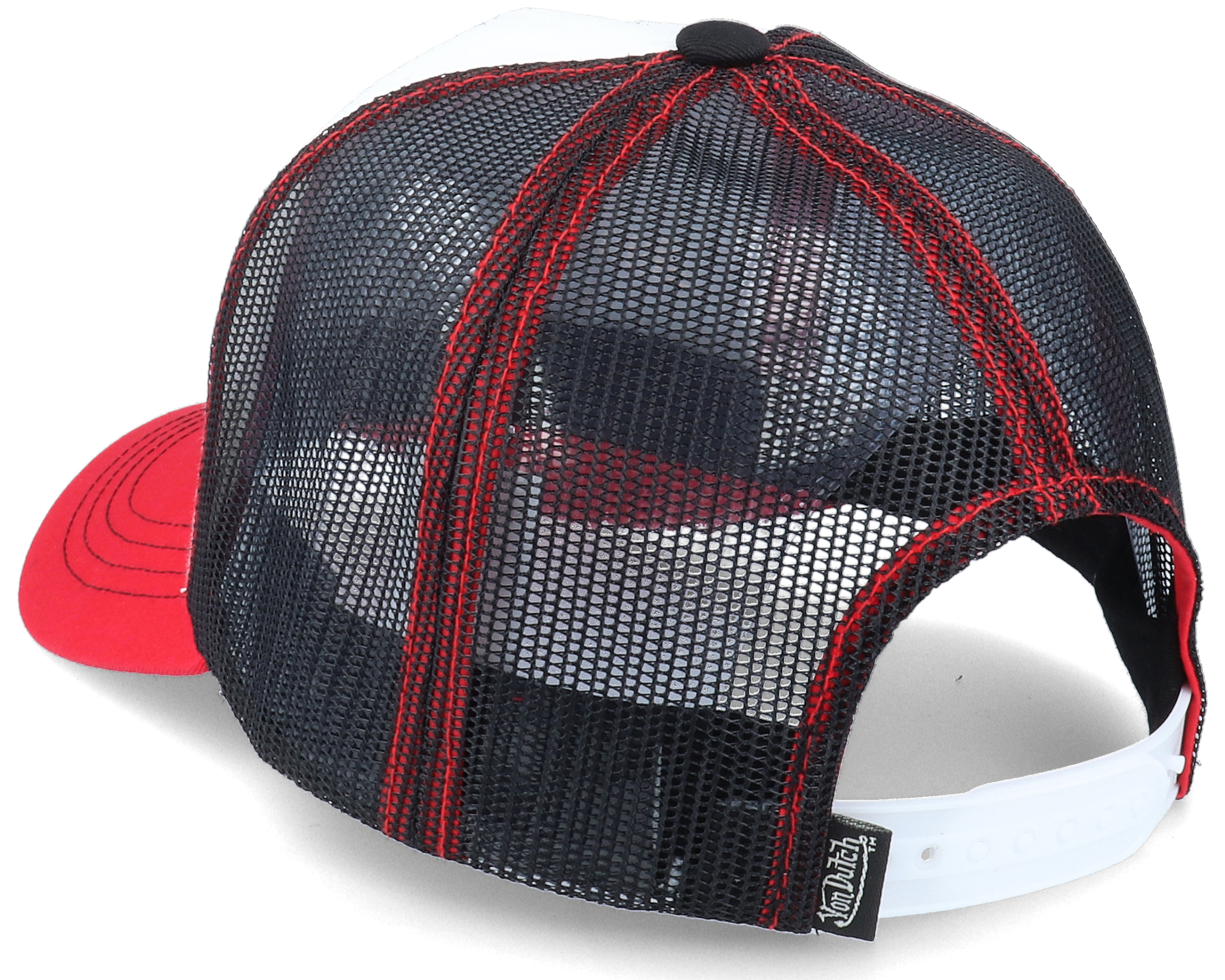 Oval Patch White/Black/Red Trucker - Von Dutch cap | Hatstoreworld.com