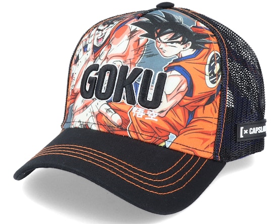 Dragon Ball Z 4 Goku Print/Black Trucker - Capslab caps - Hatstoreworld.com