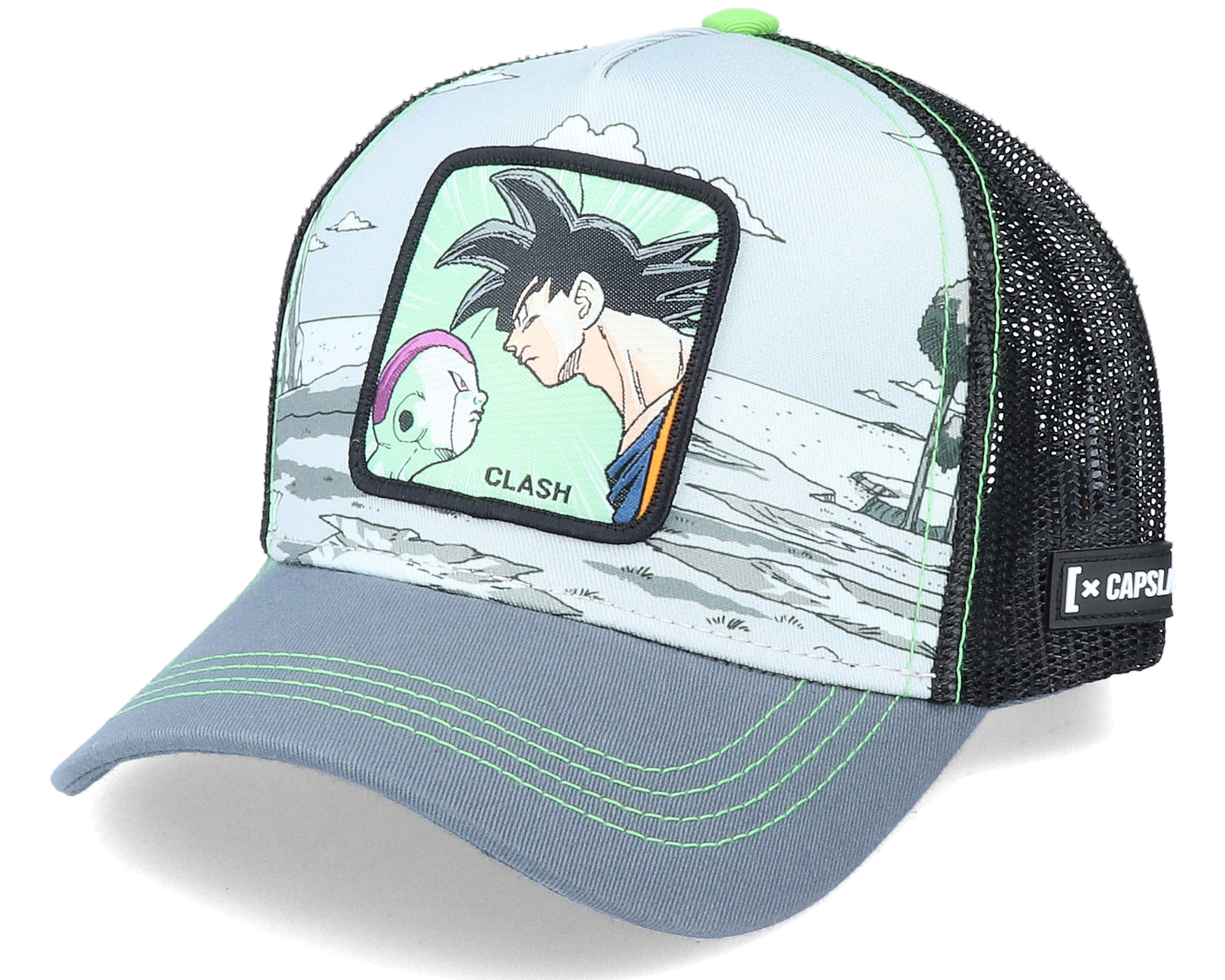 Dragon Ball Z 4 Goku and Frieza Clash Print/Black Trucker ...