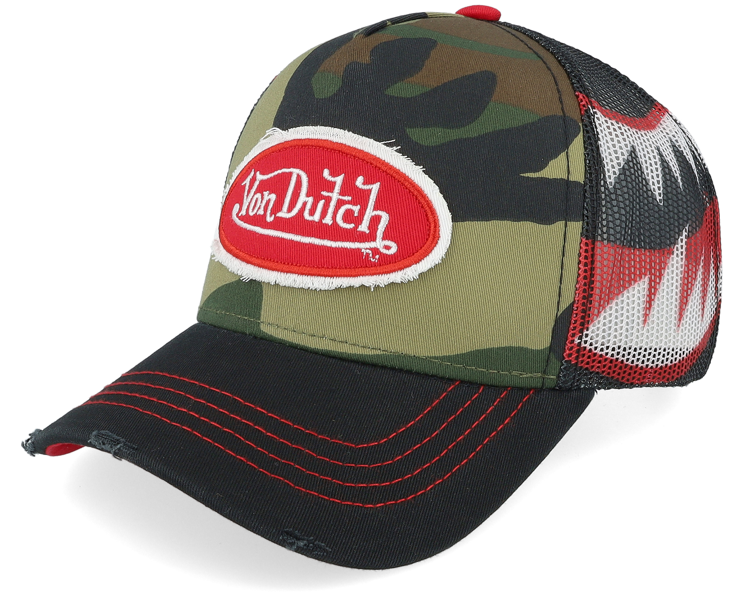 Oval Patch Multicolor/Camoflauge/Black A-Frame Trucker | Hatstoreworld.com