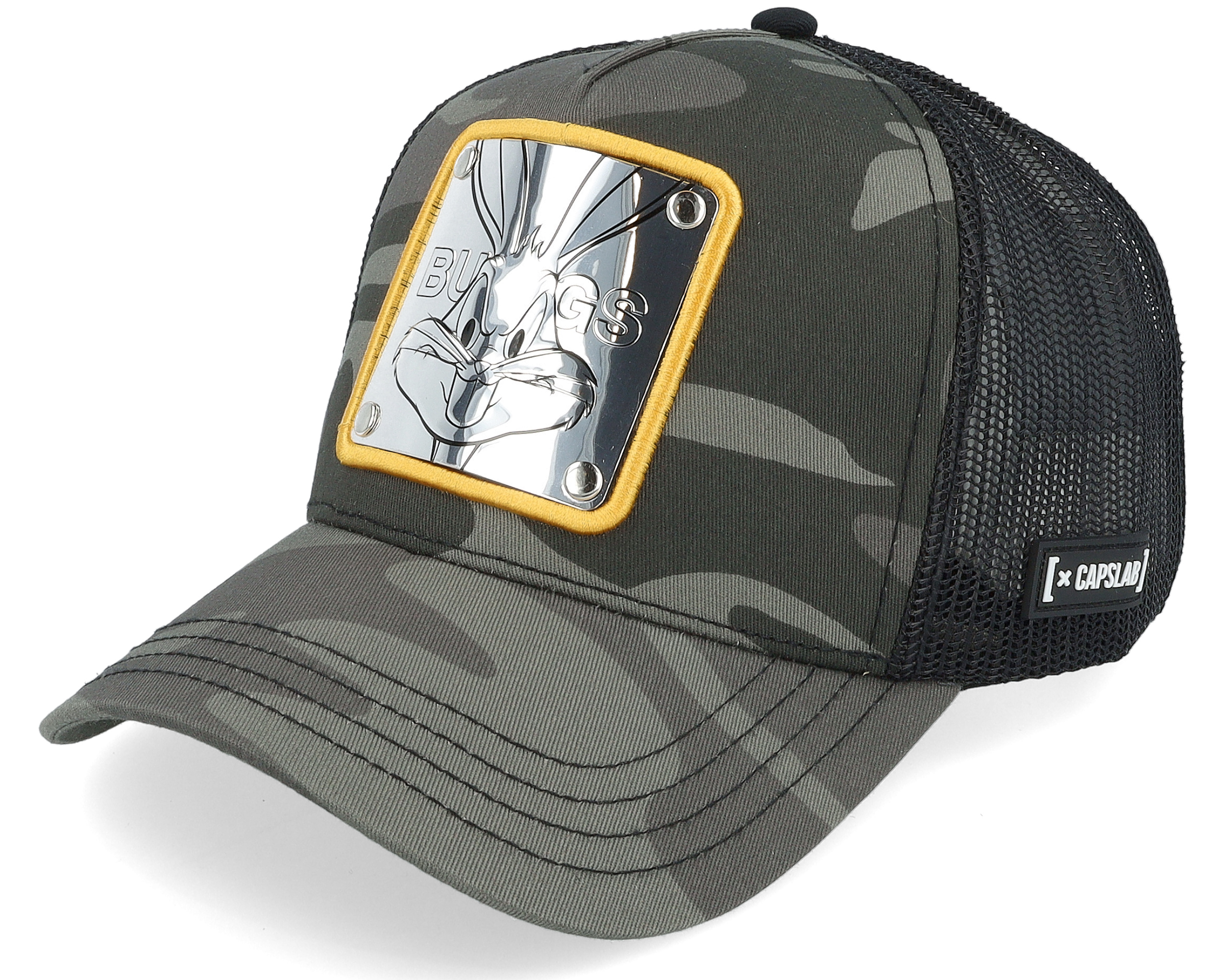 Looney Tunes Bugs Bunny Black/Camoflauge A-Frame Trucker - Capslab cap ...