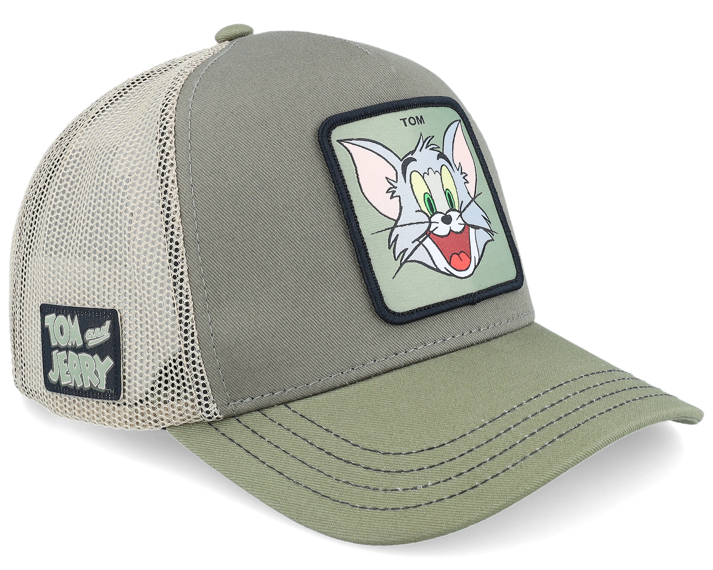 Tom & Jerry Tom Dark Green A-Frame Trucker - Capslab | Hatstore.com