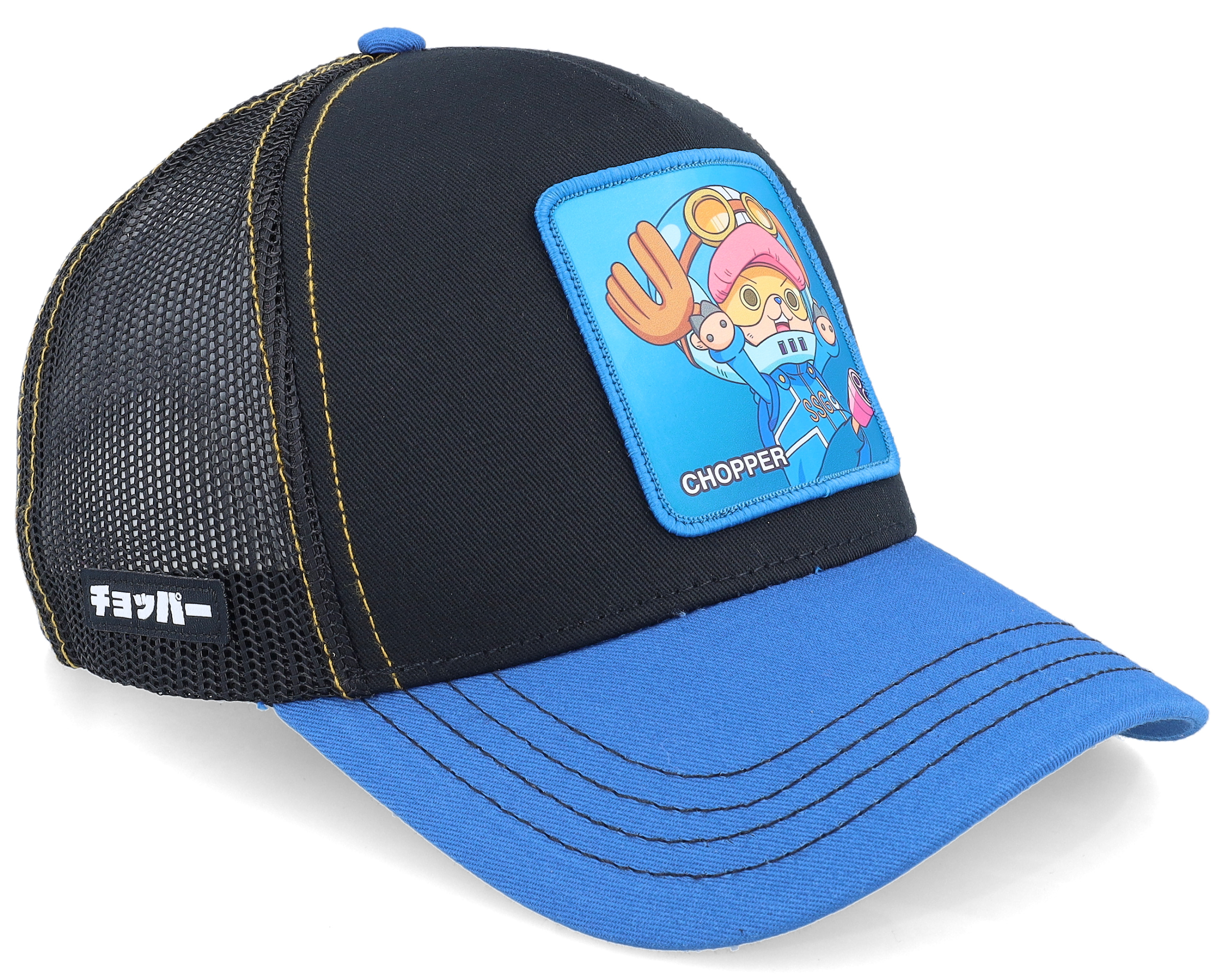 One Piece Chopper Black/Blue A-Frame Trucker | Hatstore.com