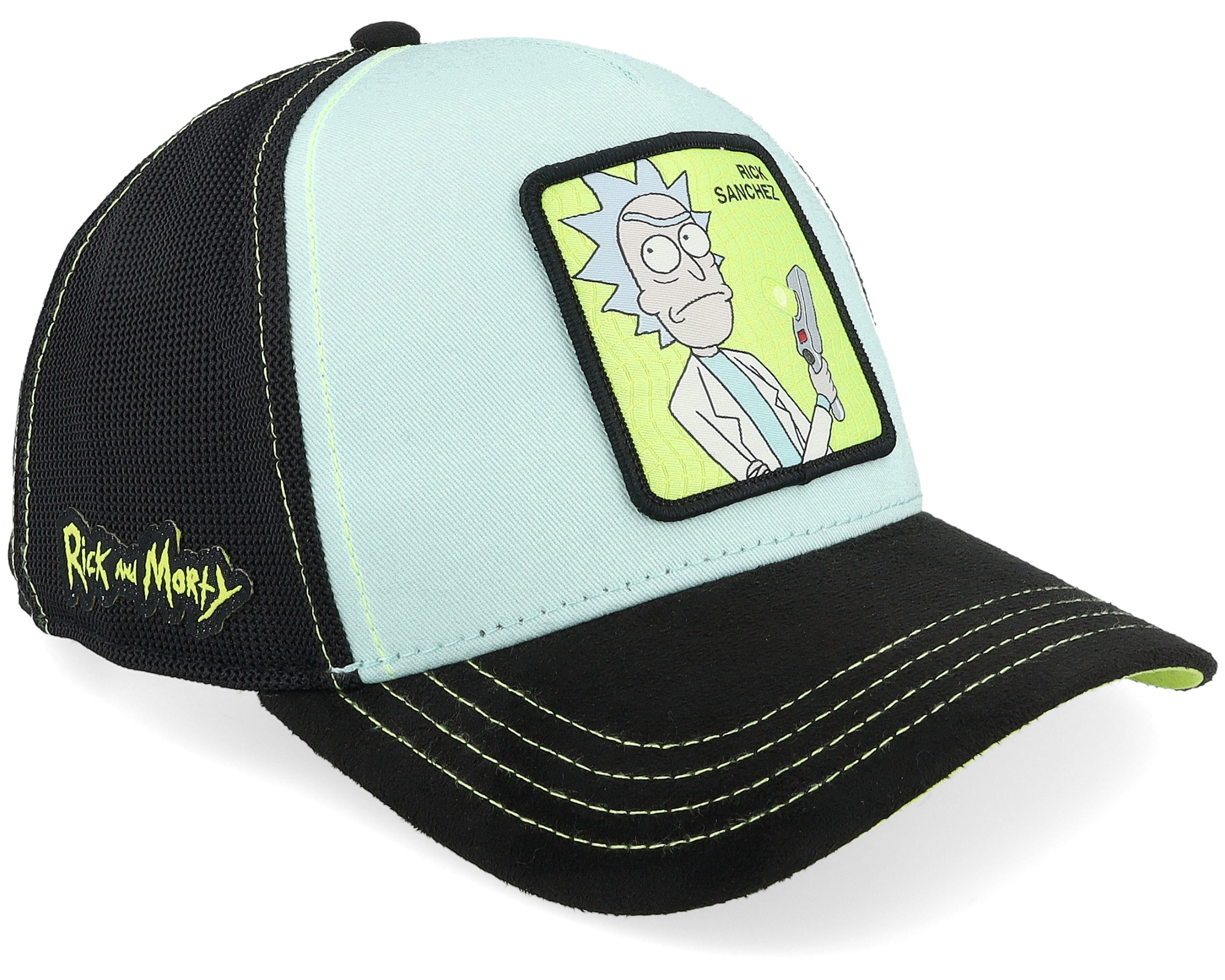 Rick & Morty Turqouise/Black A-Frame Trucker | Hatstore.ch