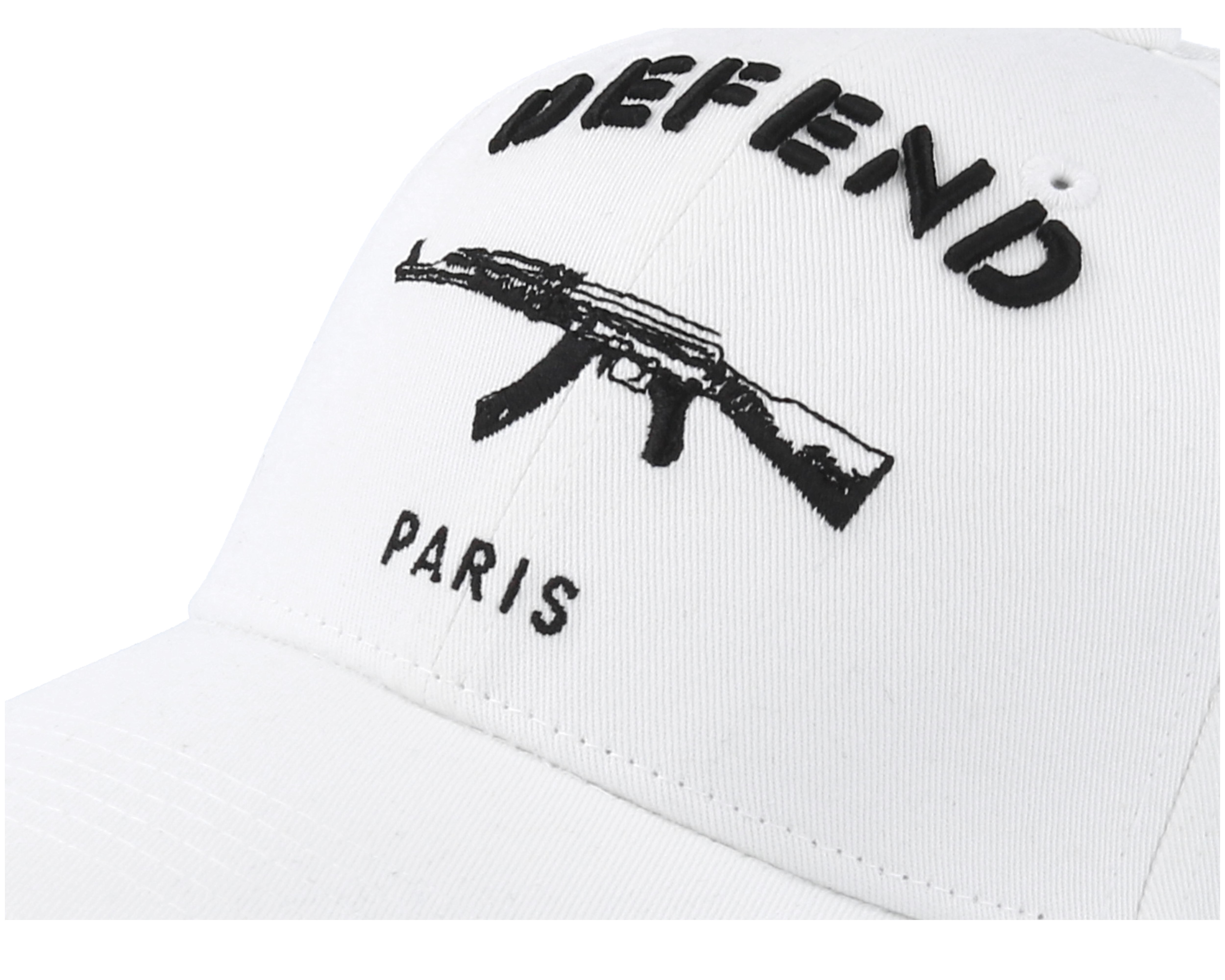 Basic Cap White/Black Adjustable - Defend Paris cap | Hatstoreworld.com