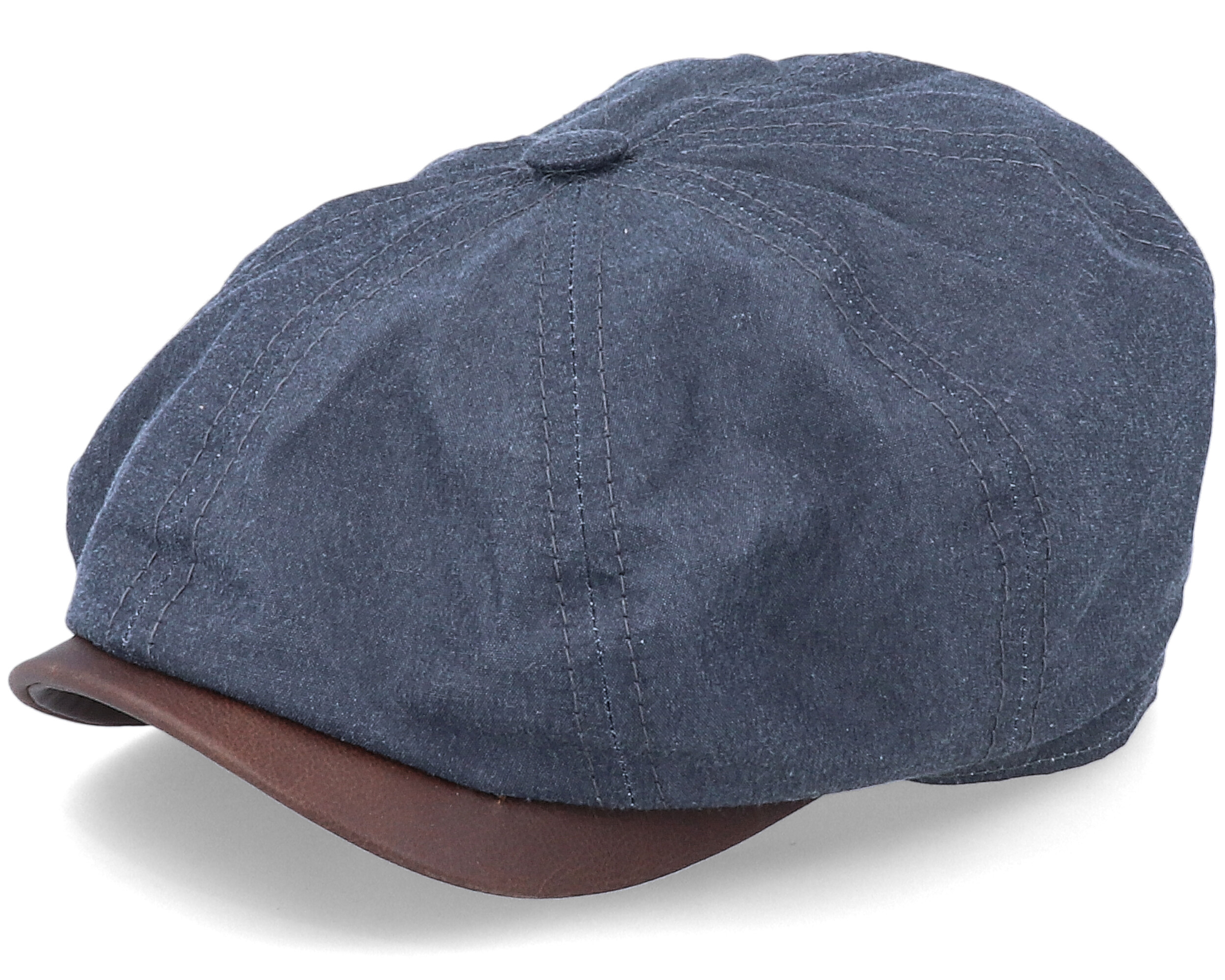 Hatteras Waxed Cotton Navy Flat Cap | Hatstoreworld.com