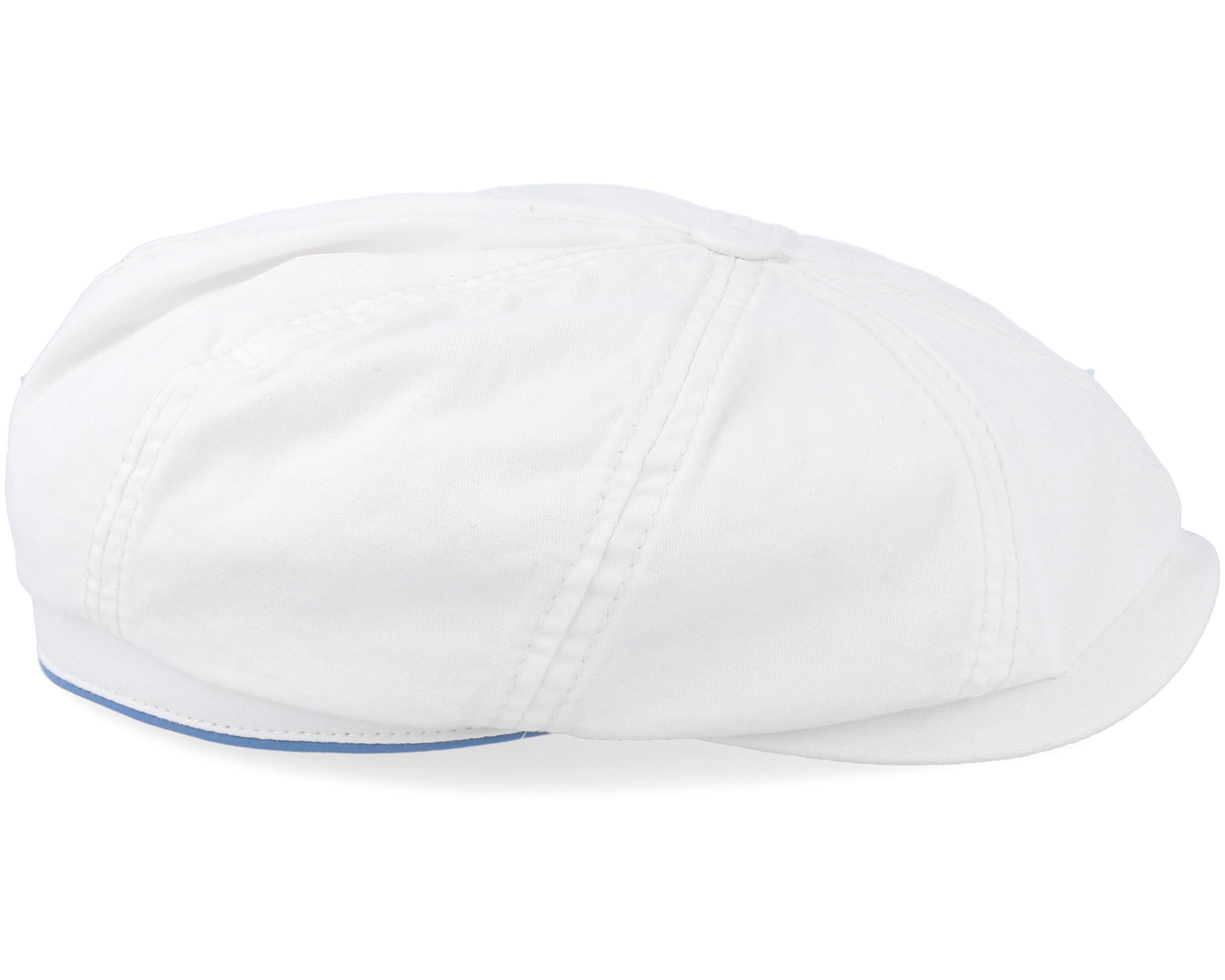 Hatteras Dyed Cotton White Flat Cap - Stetson cap | Hatstoreworld.com