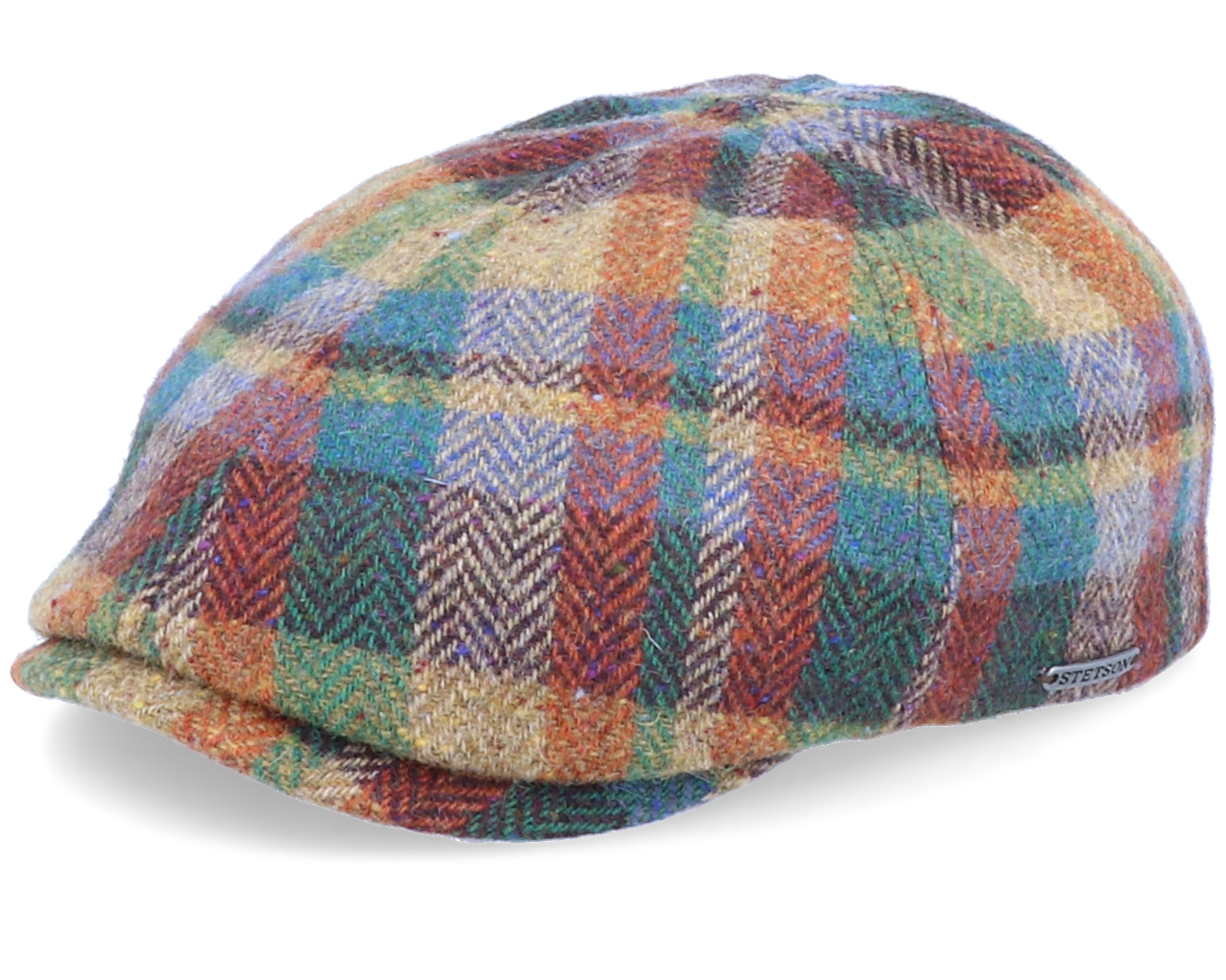 Duck Cap Lambswool Patchwork Multi Flat Cap - Stetson | Hatstoreworld.com