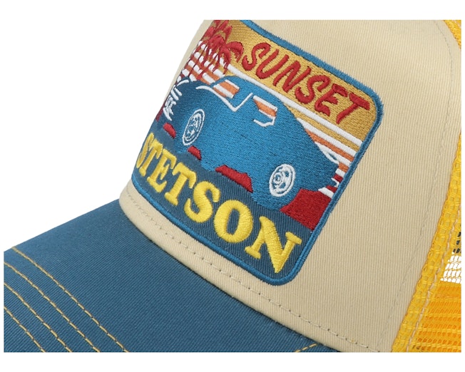 Sunset Beige/Yellow/Blue Trucker - Stetson caps - Hatstoreworld.com