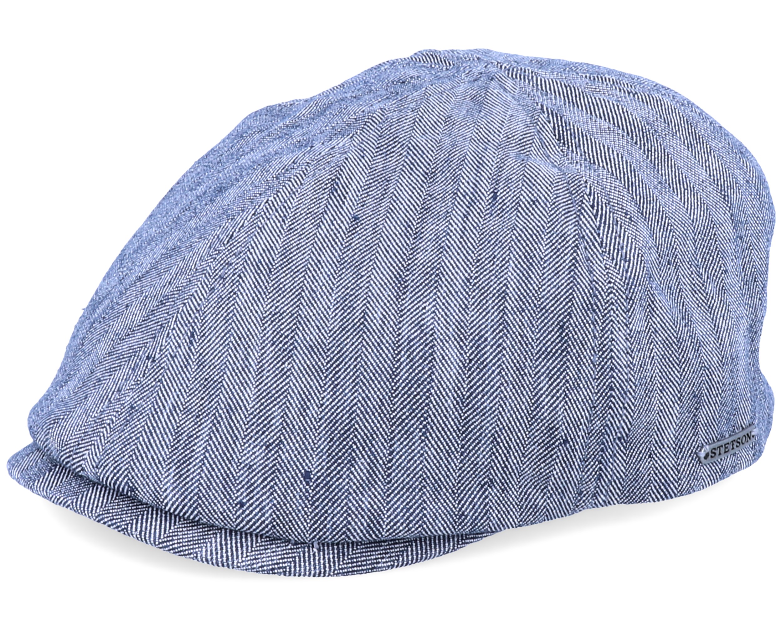 Duck Cotton/Linen Navy Flat Cap - Stetson | Hatstoreworld.com