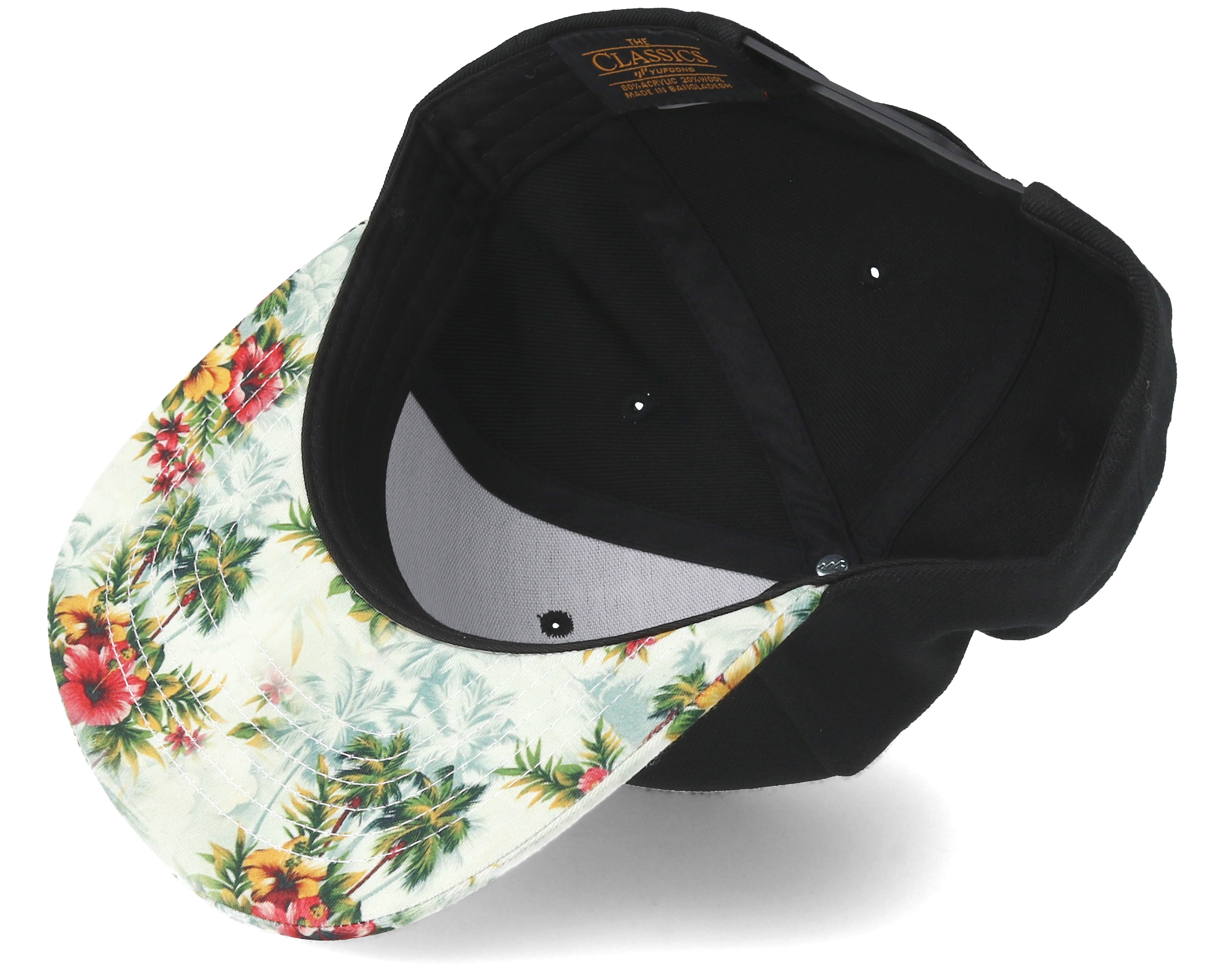 Floral Mint Black Snapback - Yupoong cap | Hatstoreworld.com