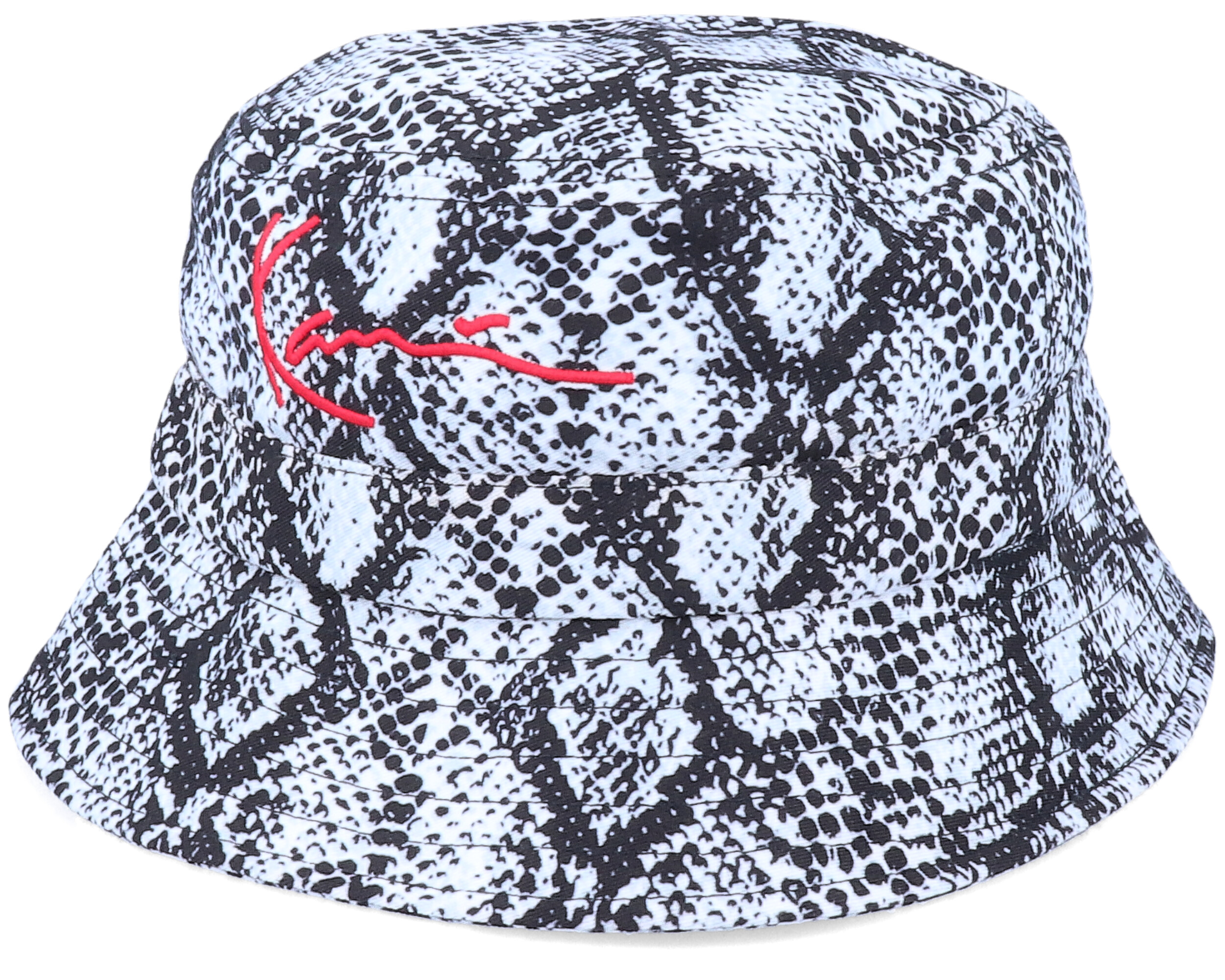 Signature Snake Bucket Hat Black/White/Red Bucket | Thehatstore.pl