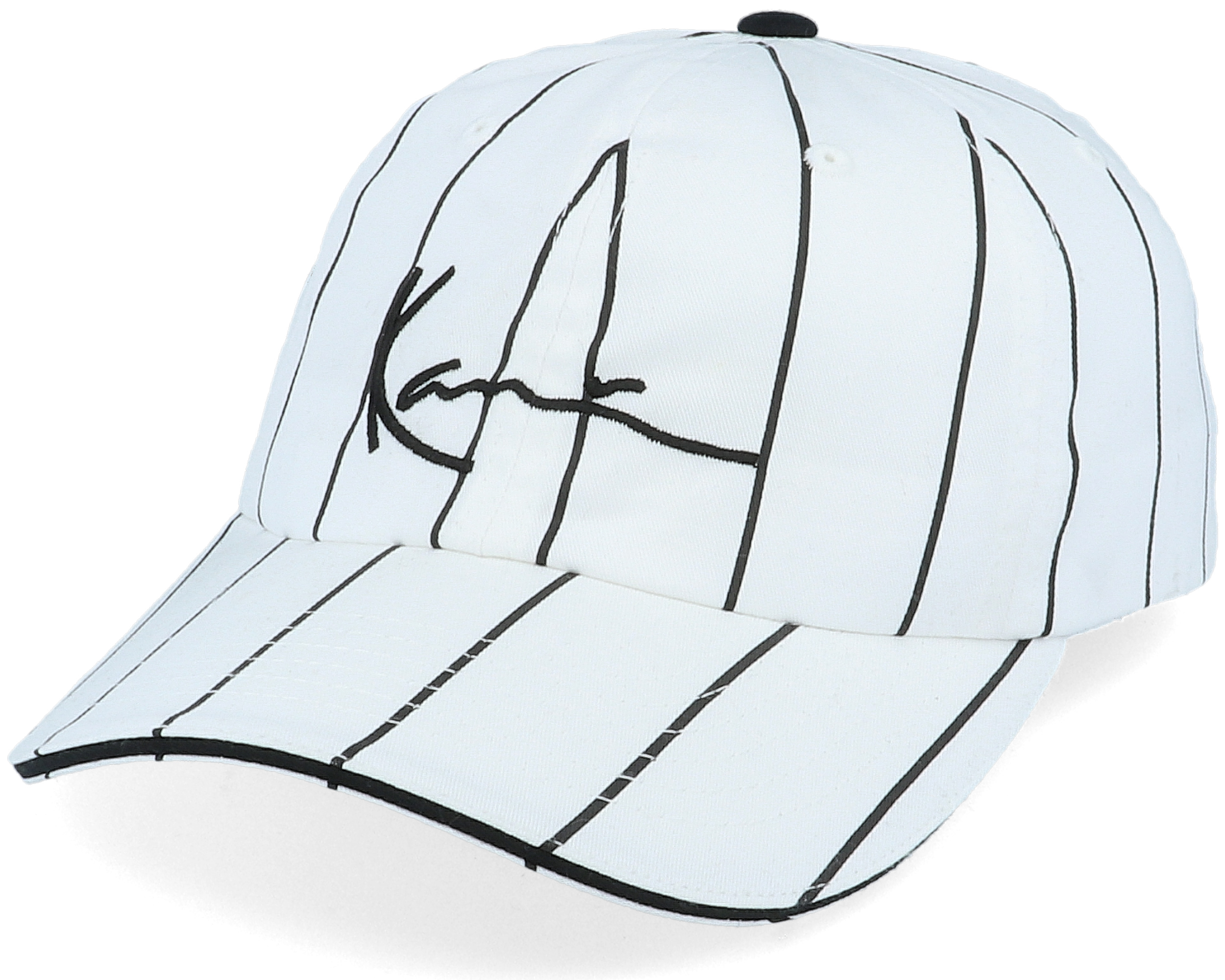 Signature Pinstripe Cap White Adjustable - Karl Kani | Hatstoreworld.com