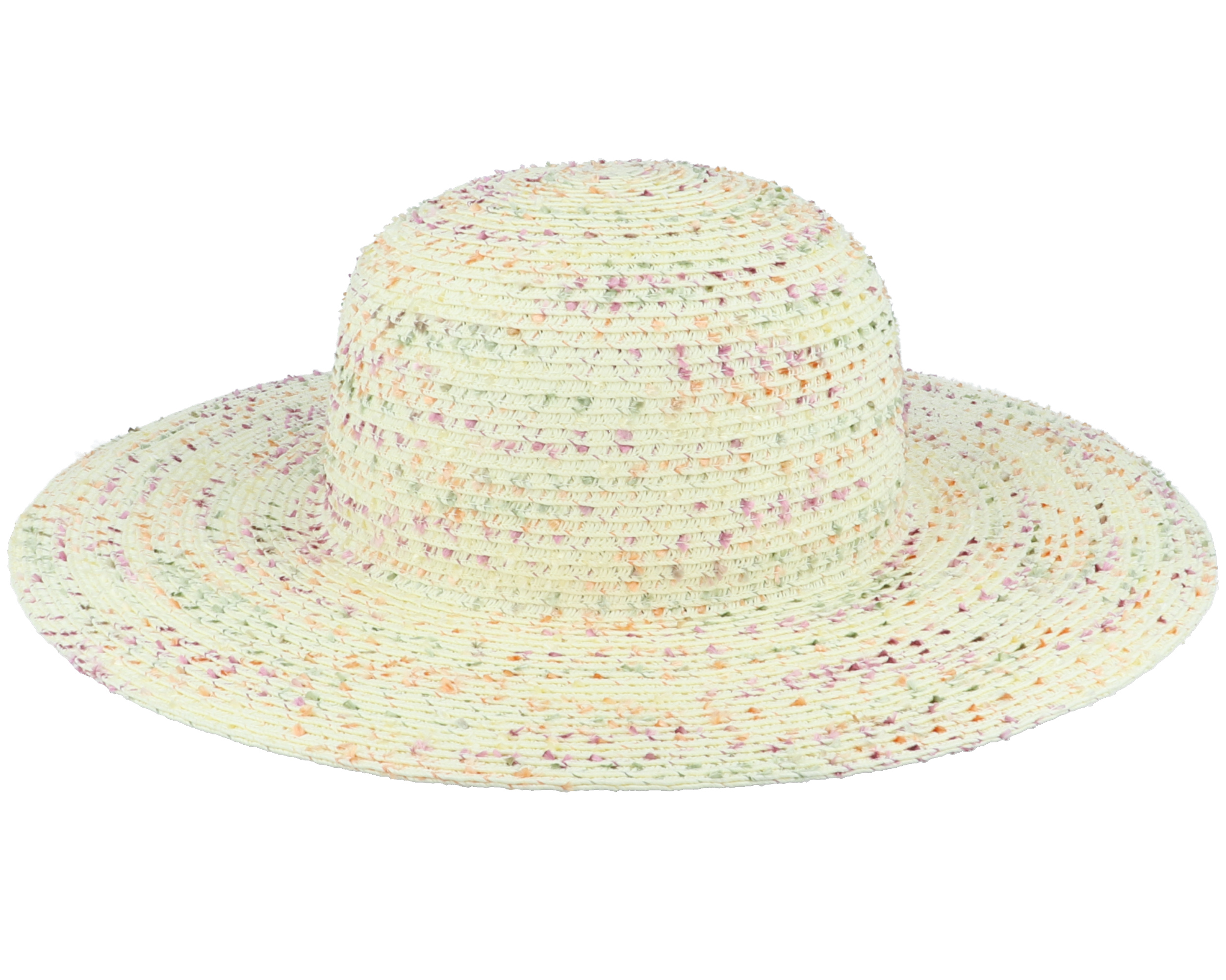 Floppy With Colorful Yarn Spots Ivory Sun Hat | Hatstoreworld.com