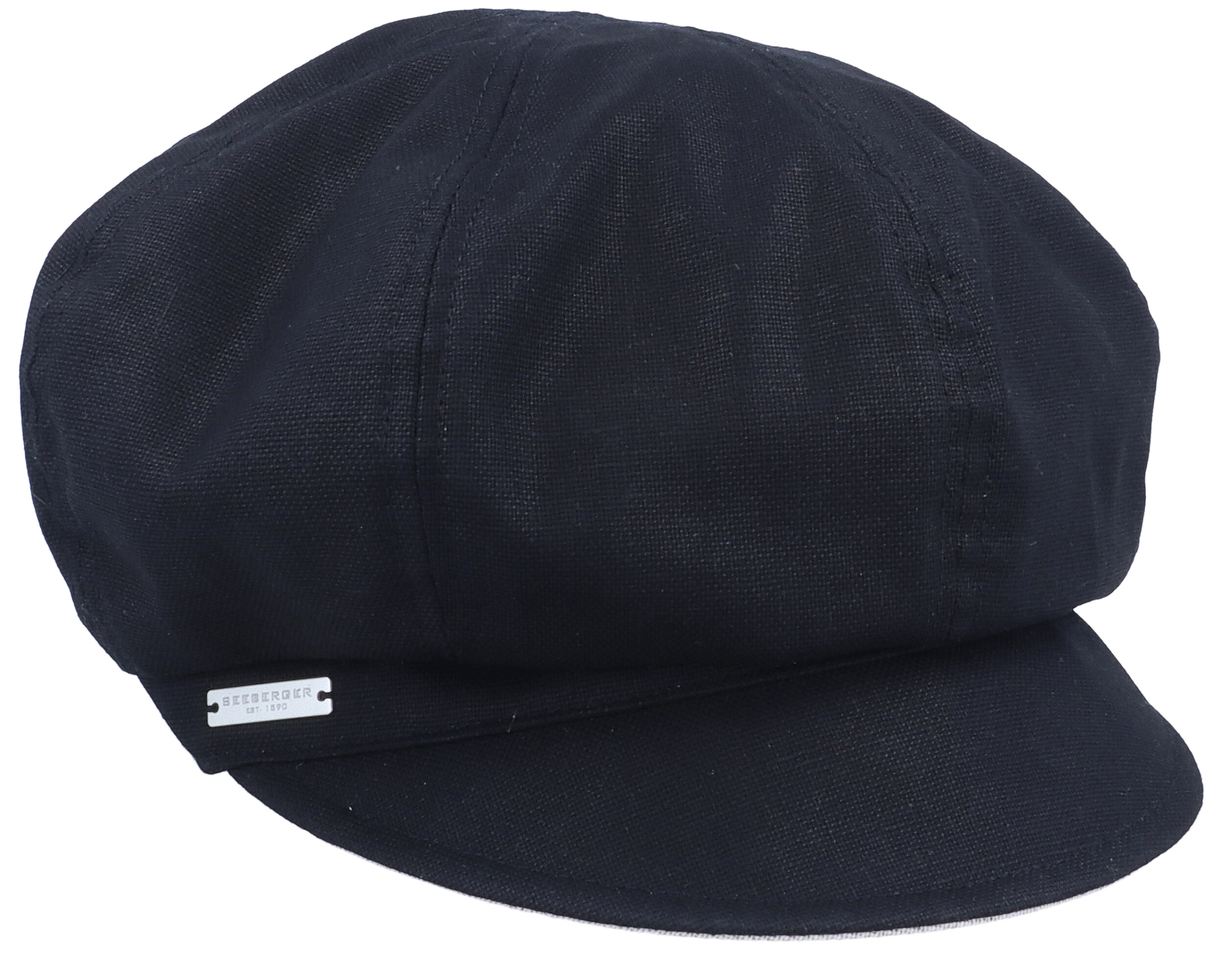 Balloon Cap In Cotton-linen Black Vega Cap | Hatstoreworld.com
