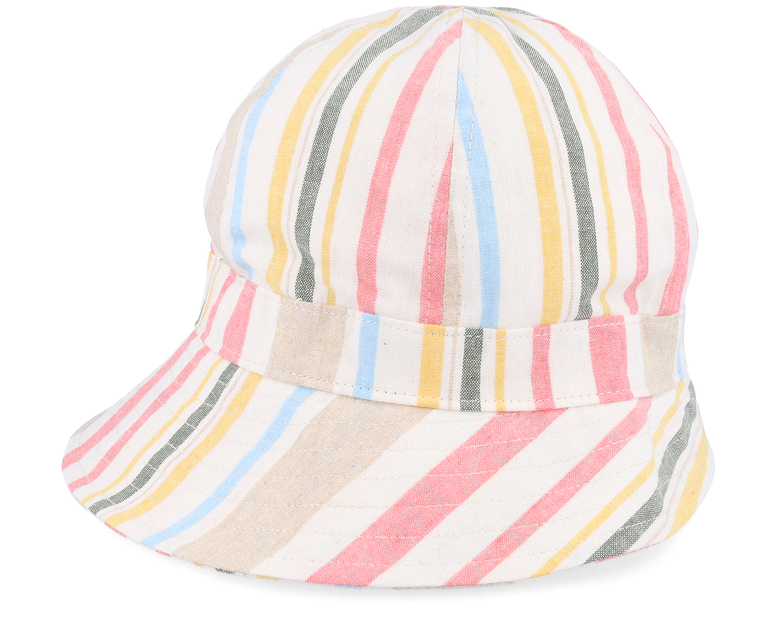 Cotton Mix Cap In Multistripe Design Linen/Coral Cloche - Seeberger ...