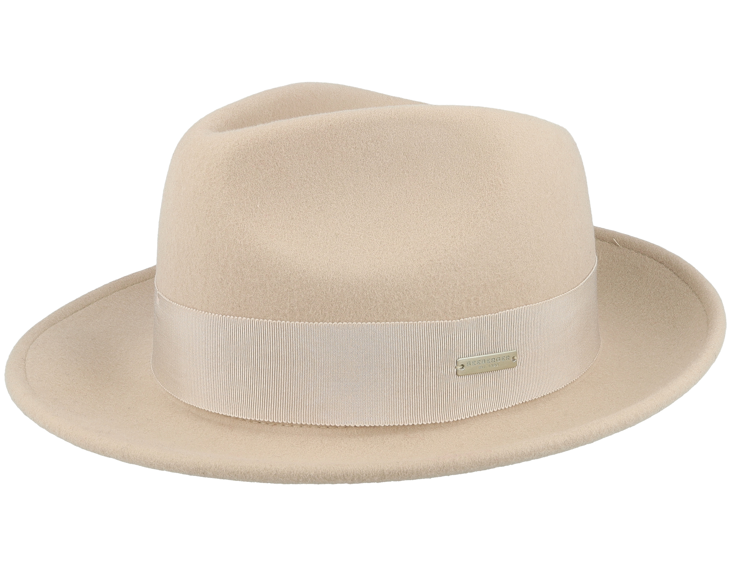 Felt Bogart Beige Fedora - Seeberger | Hatstoreworld.com
