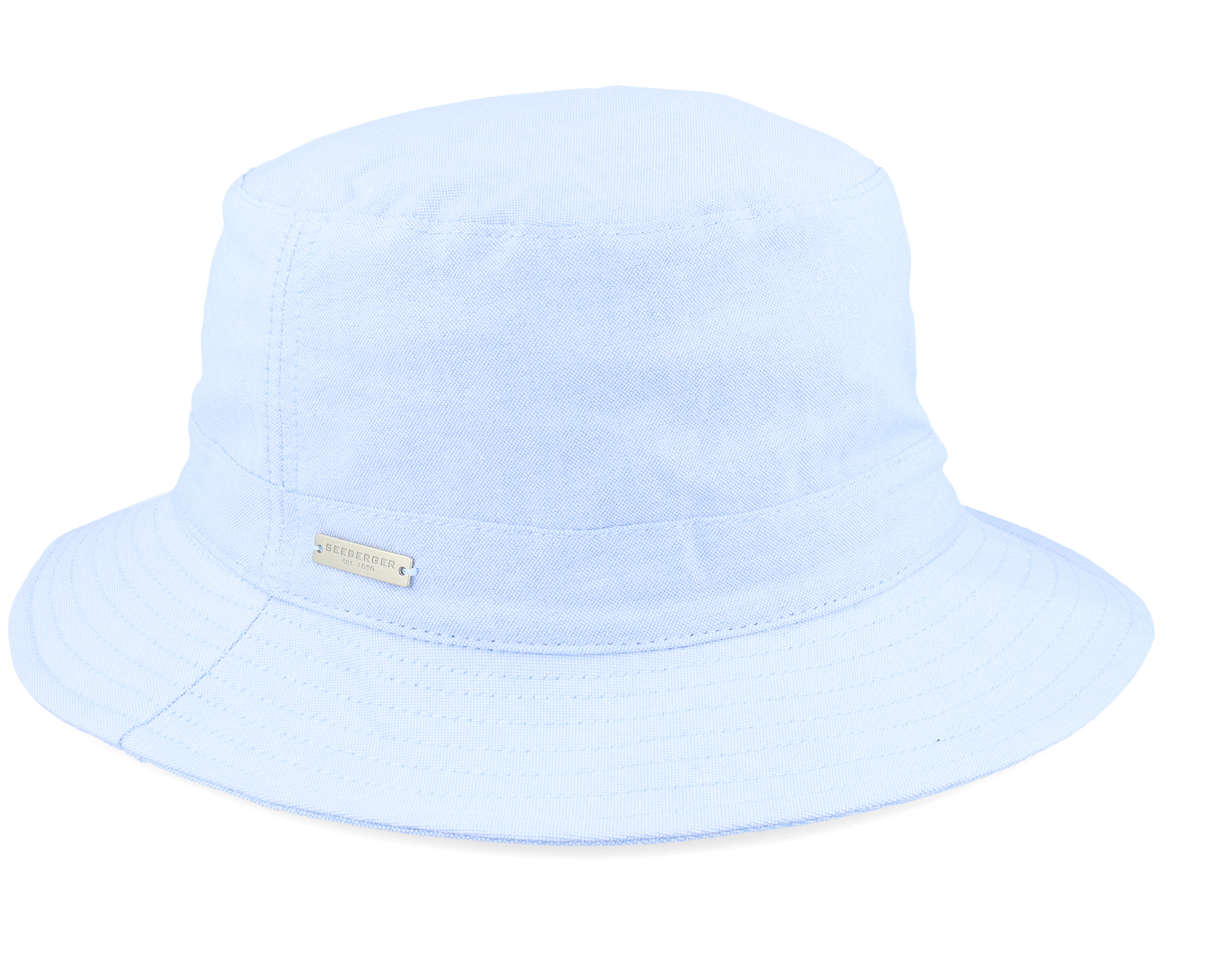 Chambray Fabric Light Blue Bucket - Seeberger hat | Hatstoreworld.com