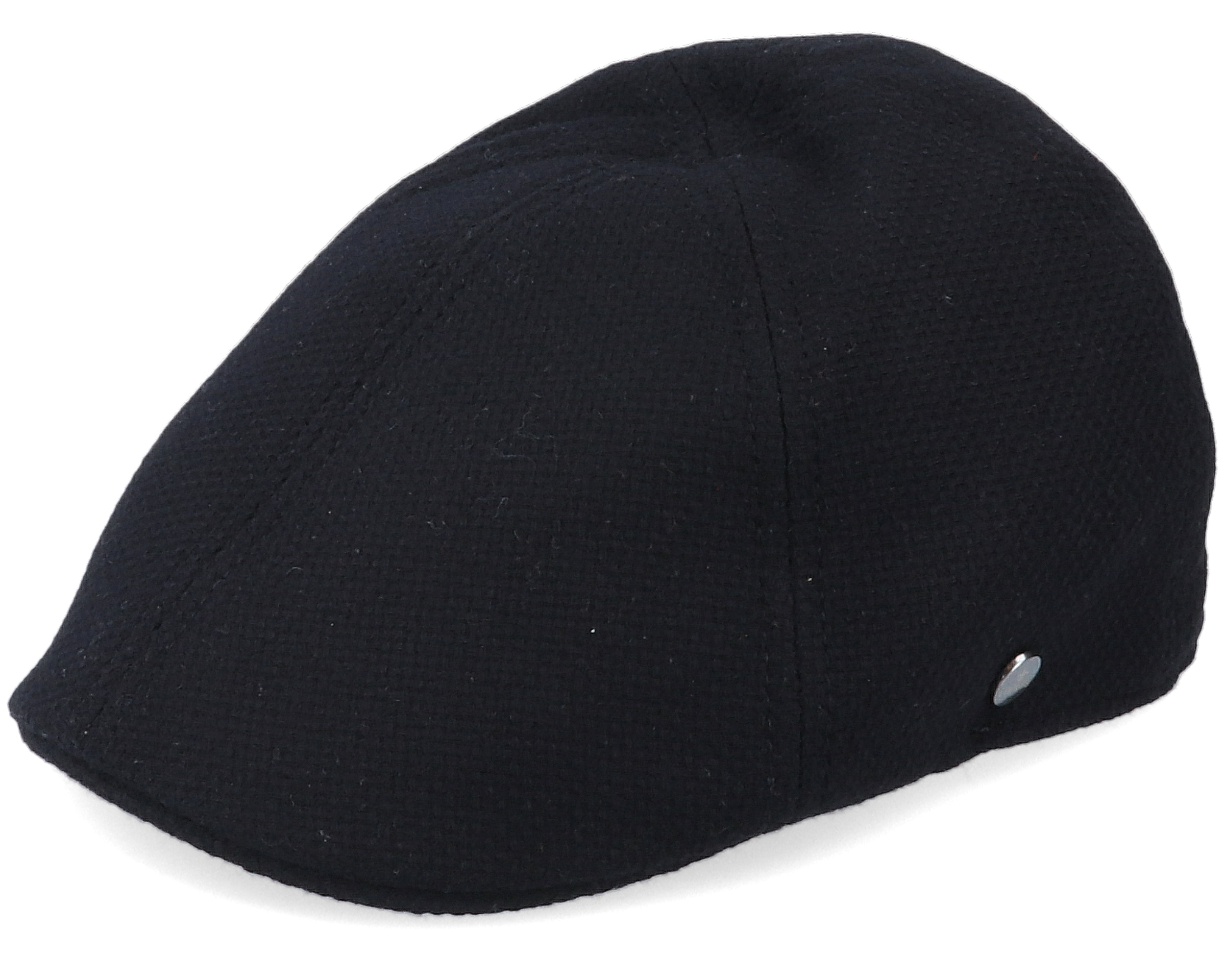 Duck Cap Wool/Cashmere Black Flat Cap - Lierys | Hatstoreworld.com