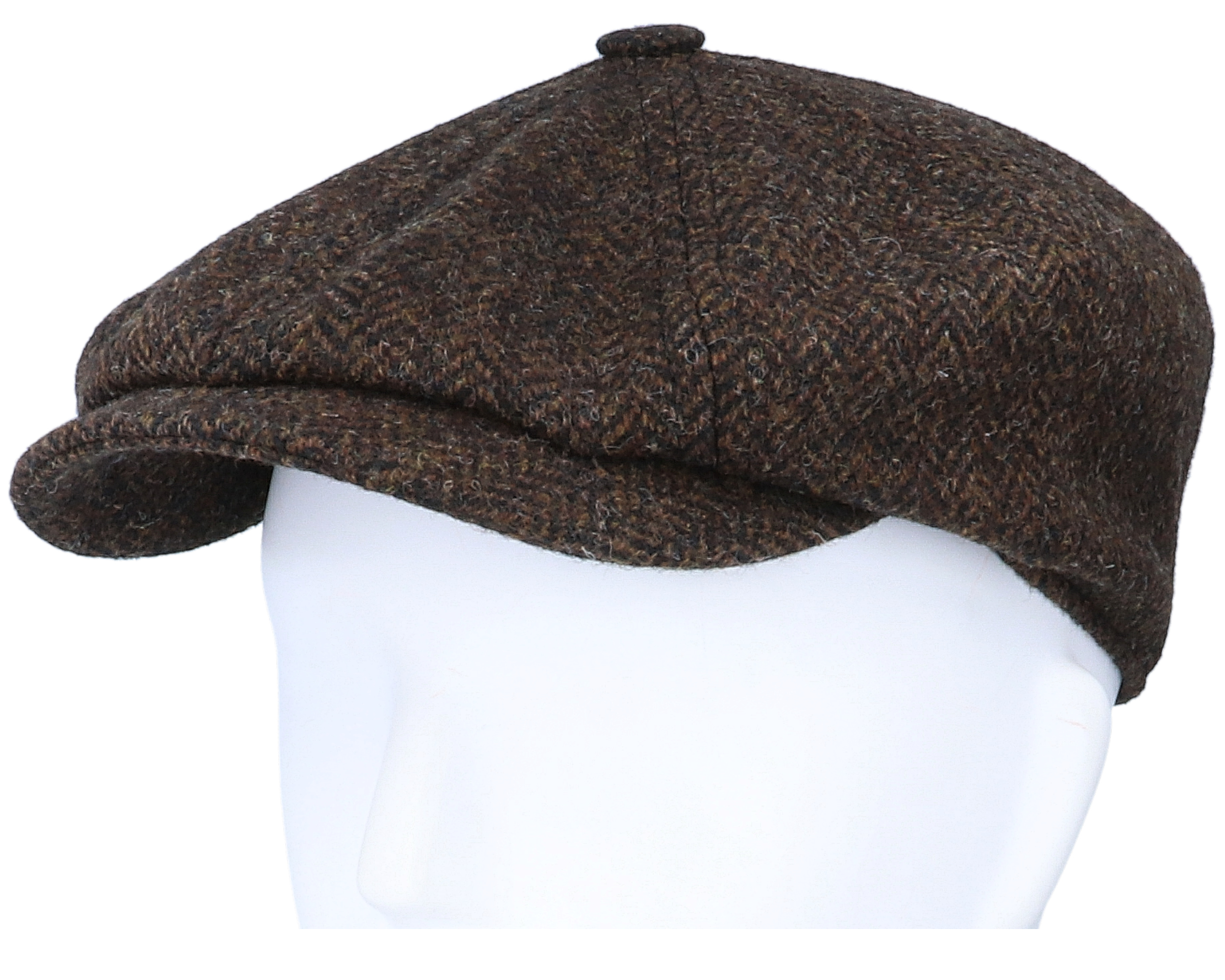 8-Panel Cap Wool Brown Flat Cap - Lierys cap | Hatstoreworld.com
