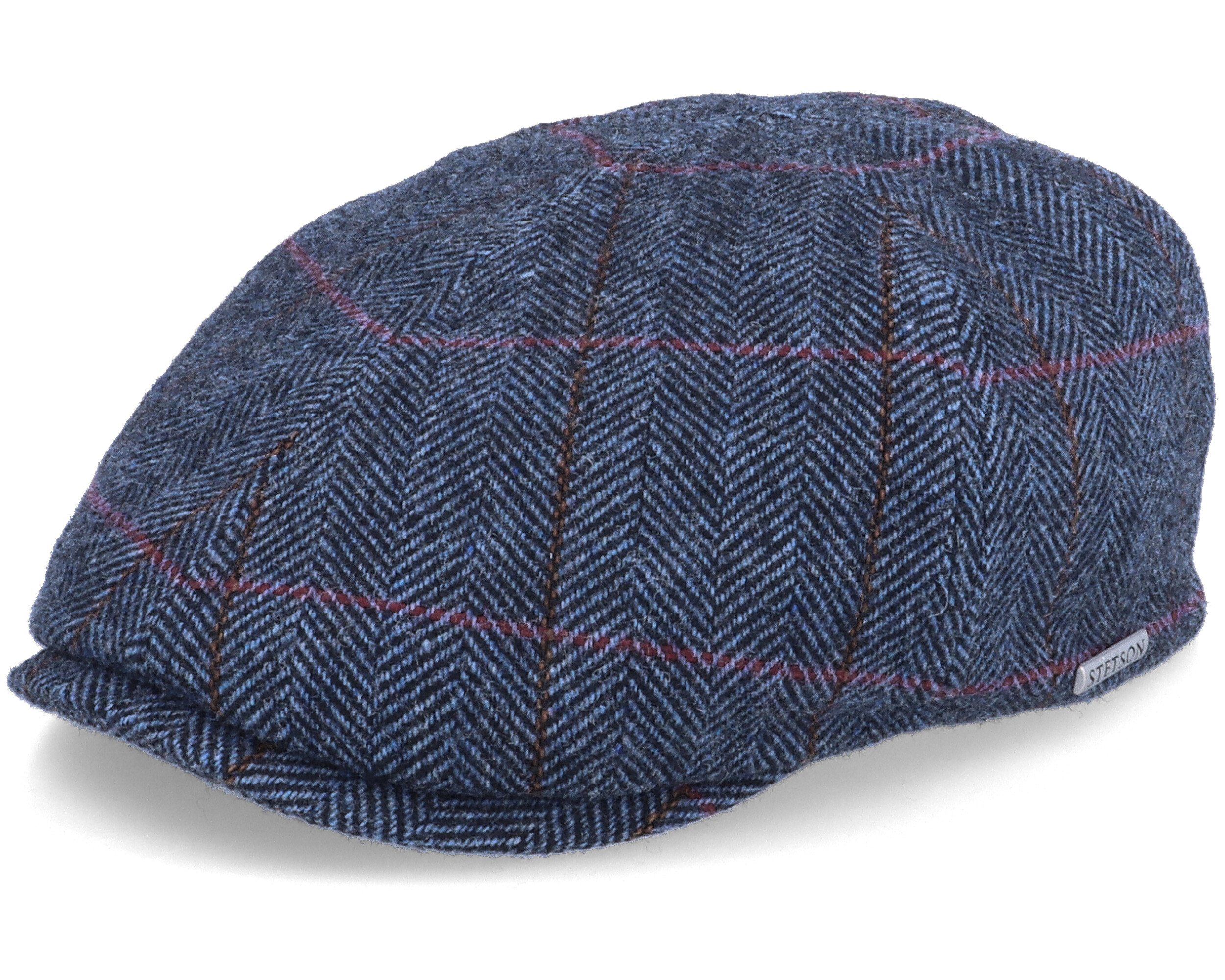 Duck Cap Wool Blue Flat Cap - Stetson | Hatstoreworld.com
