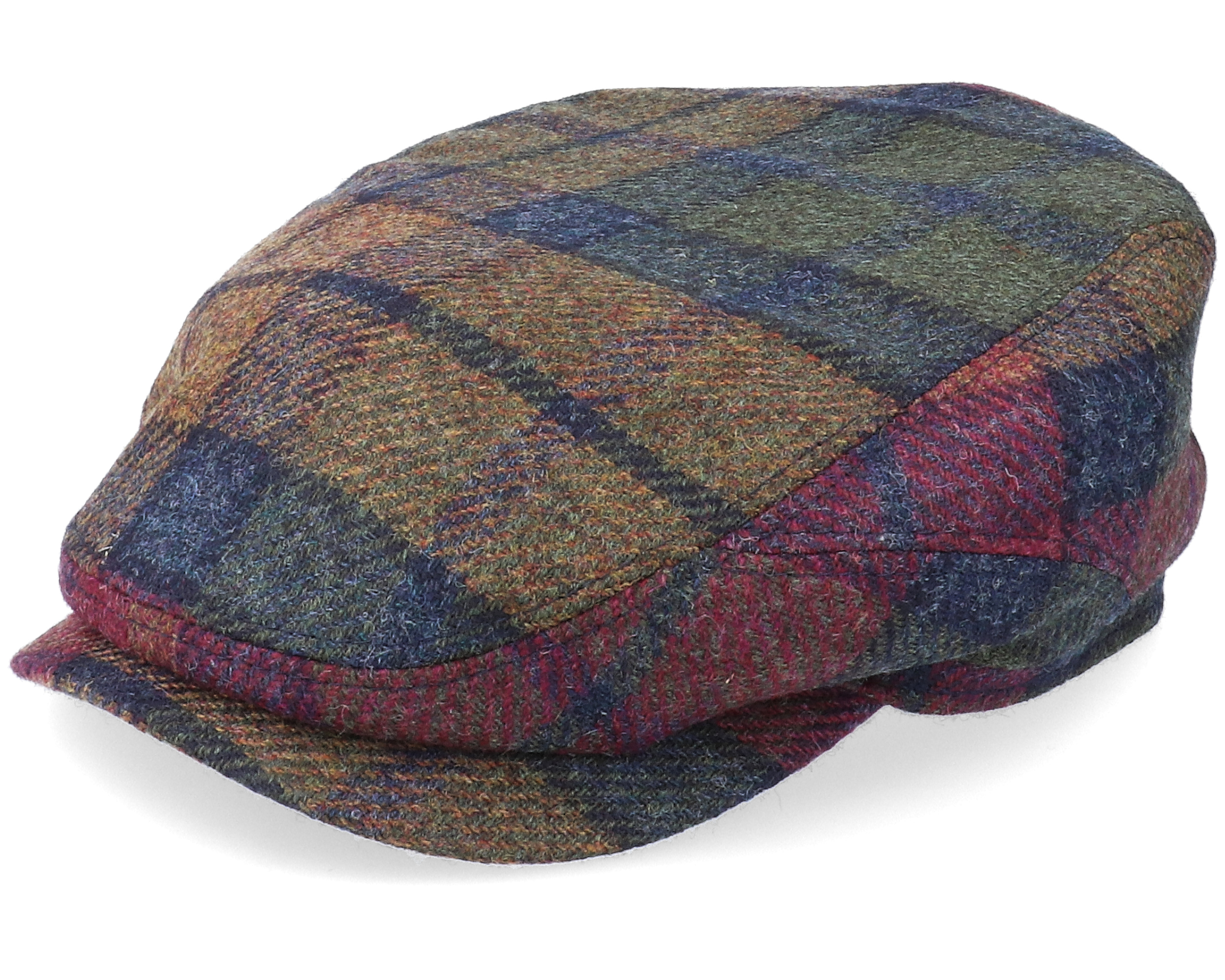 Driver Cap Virgin Wool Checked Flat Cap - Stetson | Hatstoreworld.com