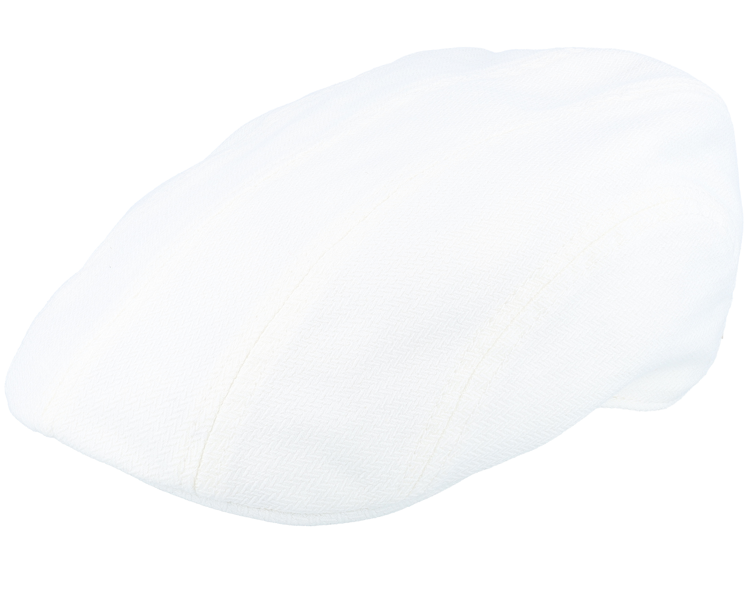 Ivy Cap Cotton White Herringbone Flat Cap | Hatstoreworld.com