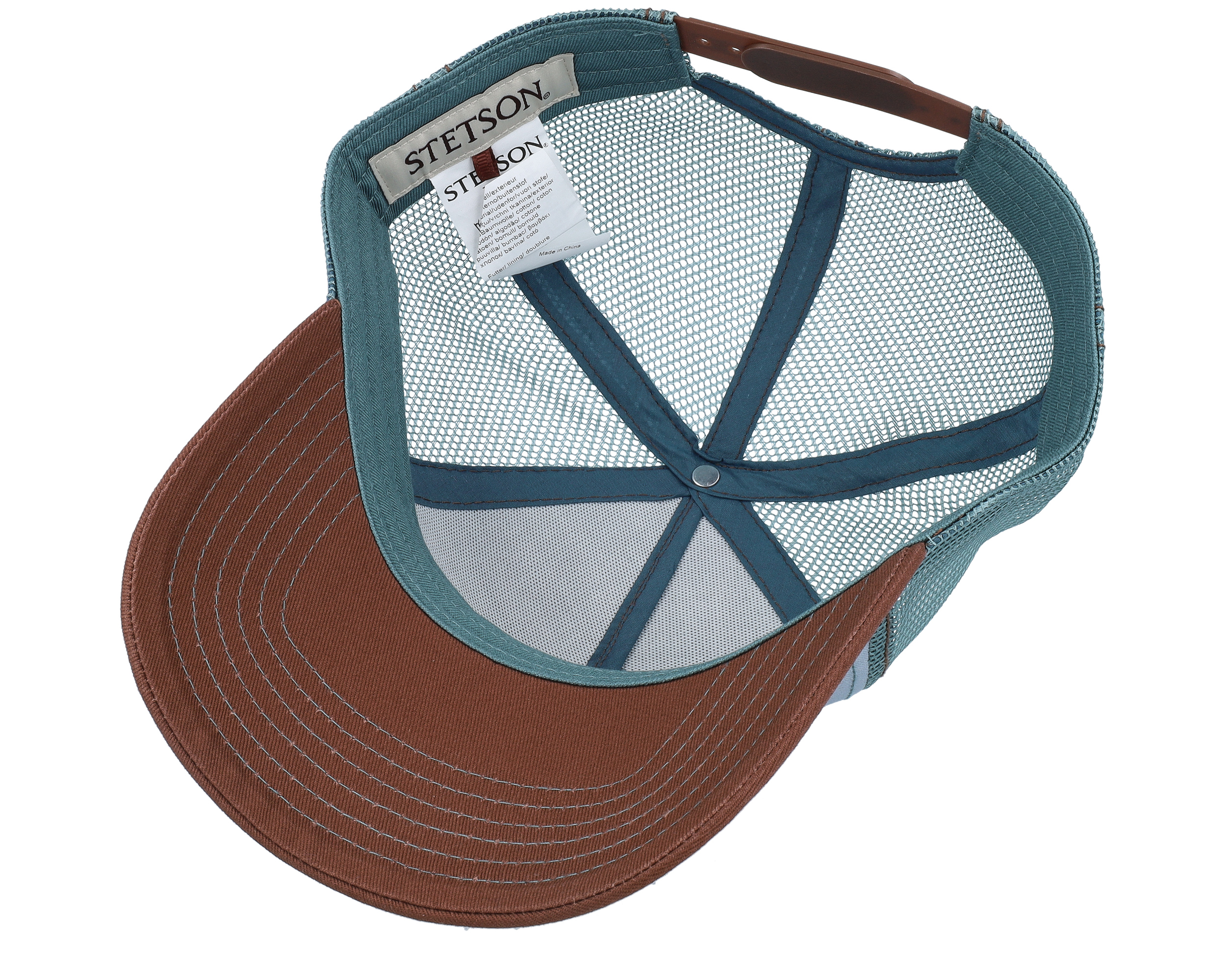 Chrome Brown/Turquoise A-Frame Trucker | Hatstoreworld.com