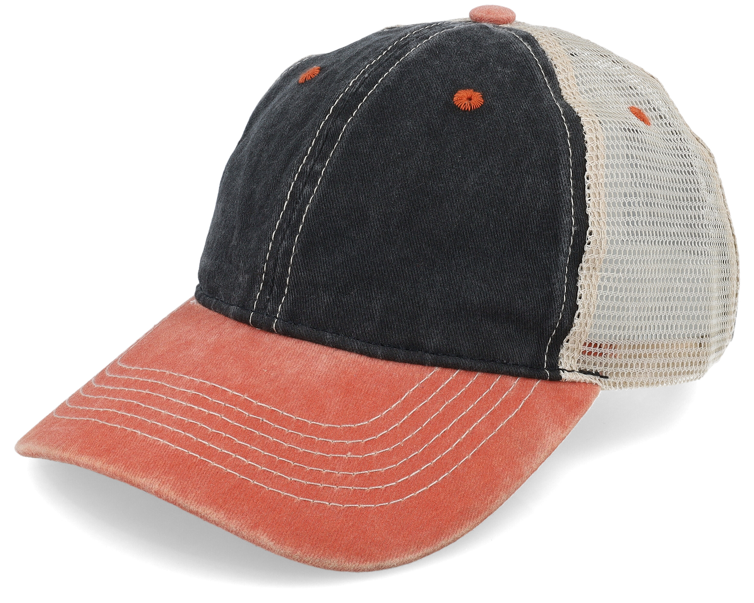 Reno Baseball Cap Black/Orange Trucker | Hatstoreworld.com