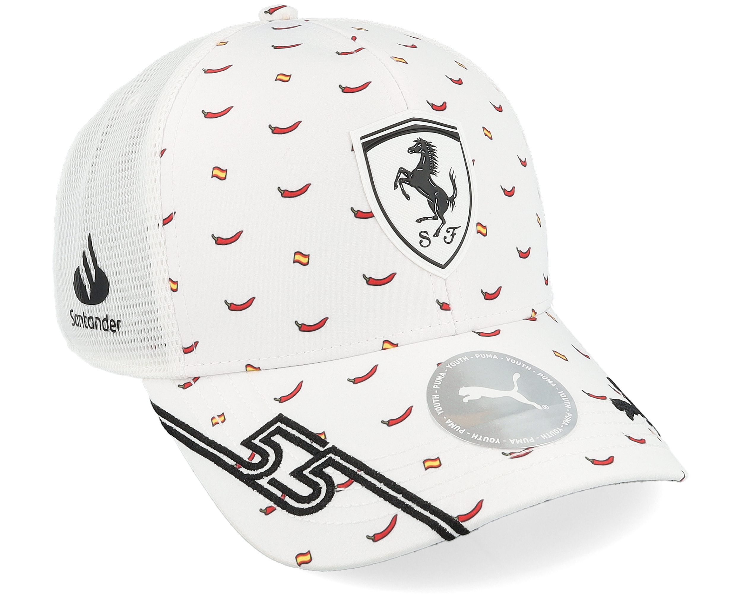 Kids Ferrari F1 24 Sainz Special Edition Barcelona Puma White Trucker ...