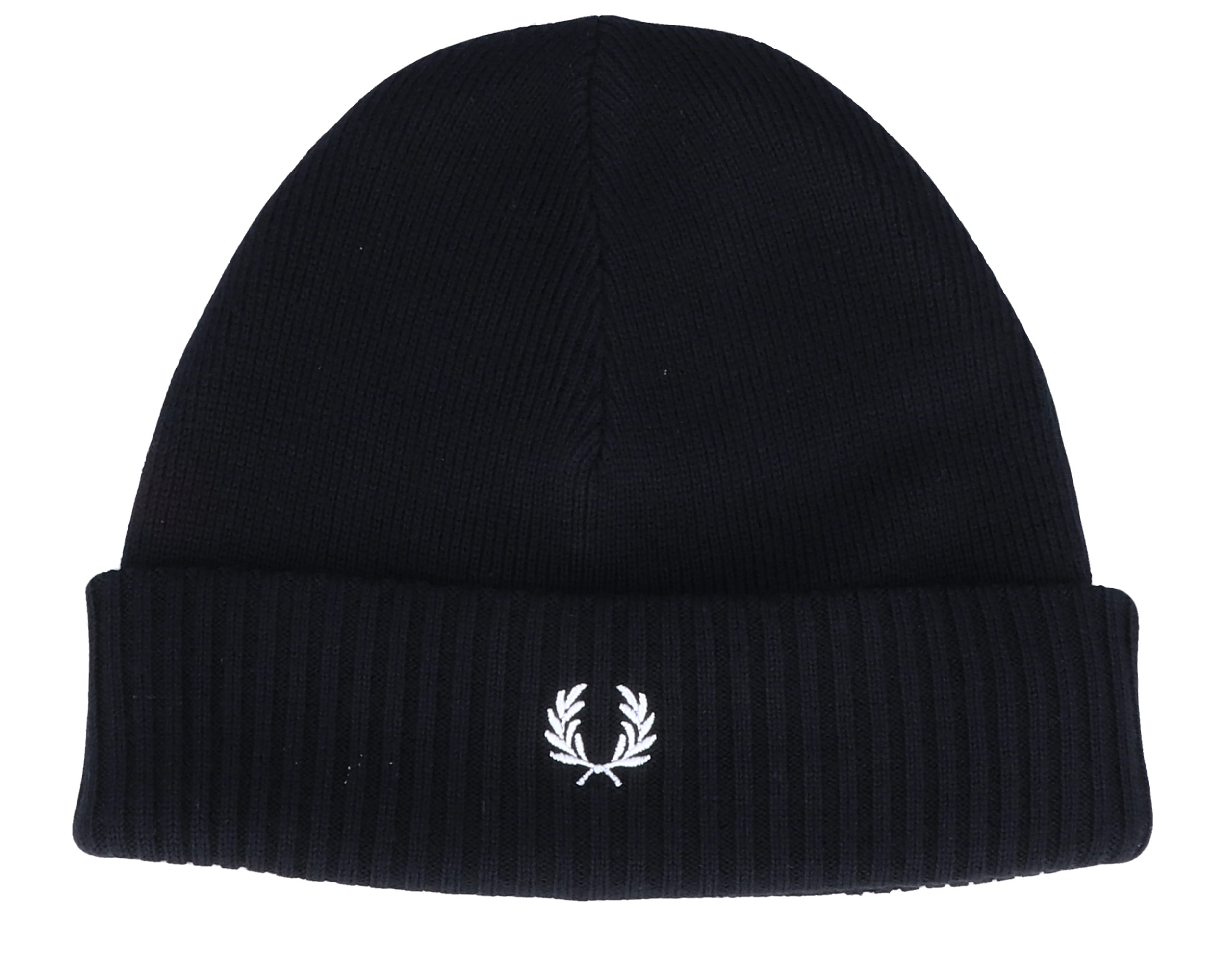 Roll Up Stadium Black Cuff - Fred Perry beanie | Hatstoreworld.com