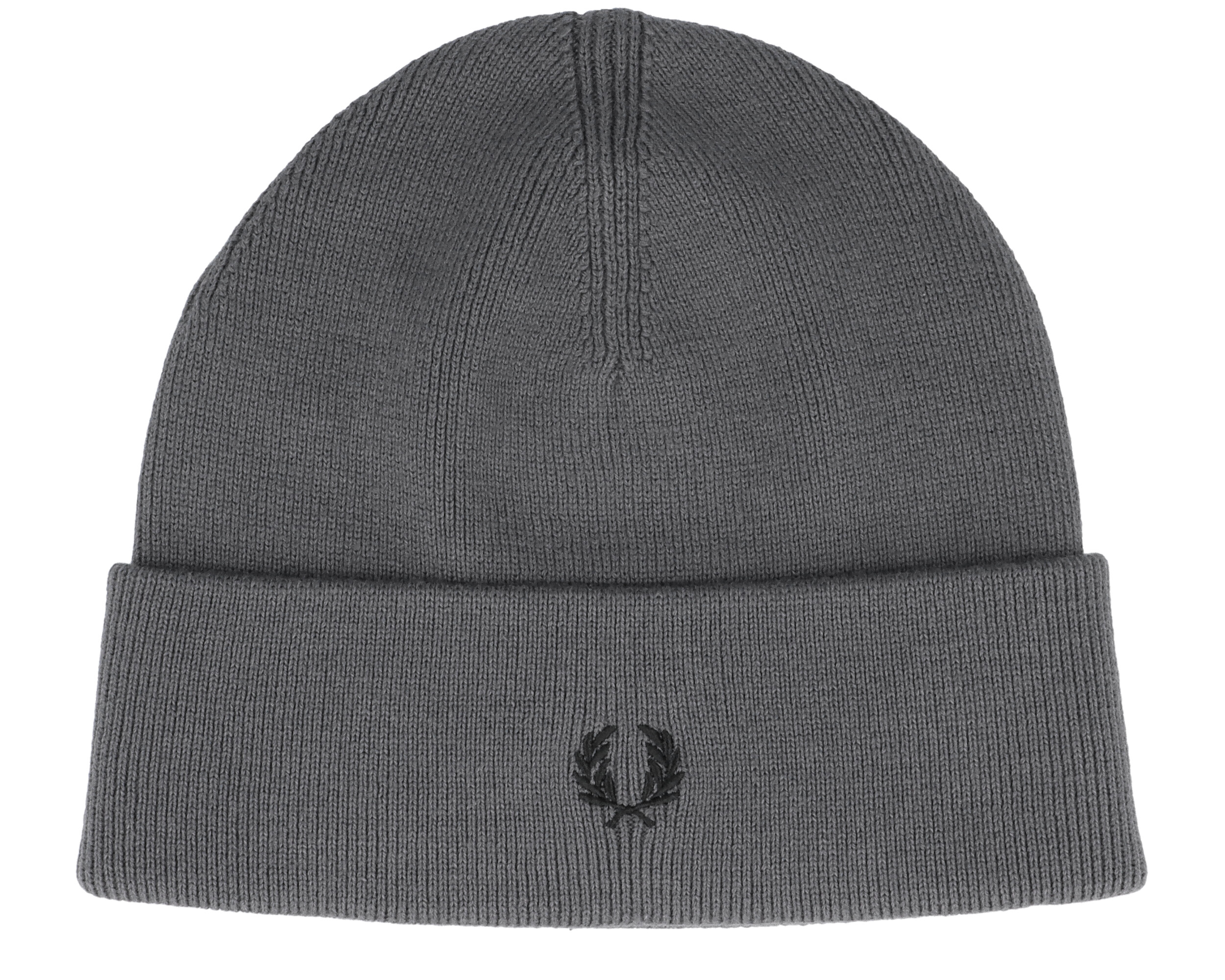 Merino Wool Beanie Gunmetal Cuff - Fred Perry | Hatstoreworld.com