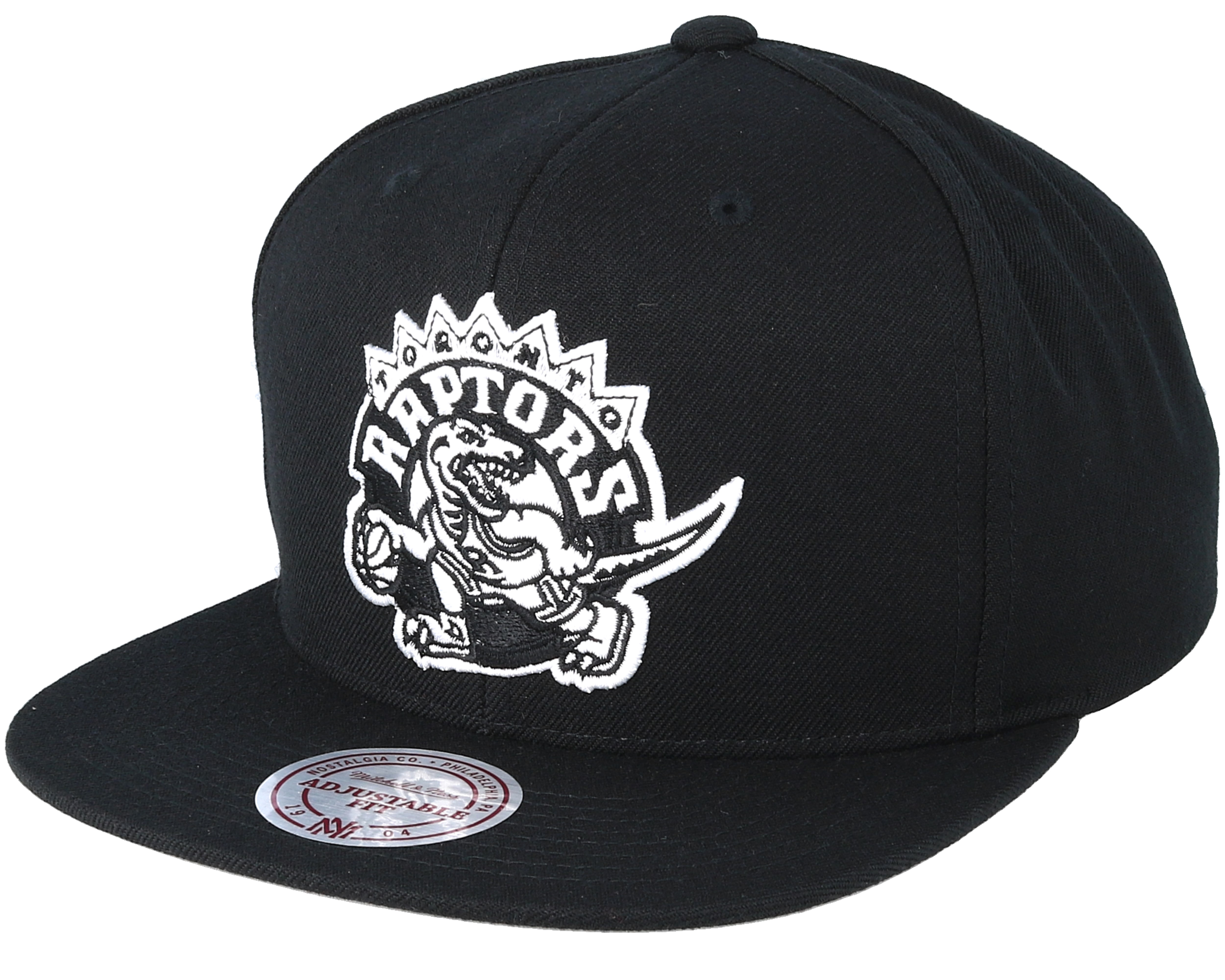 Toronto Raptor Wool Solid Black/White Snapback - Mitchell & Ness cap ...