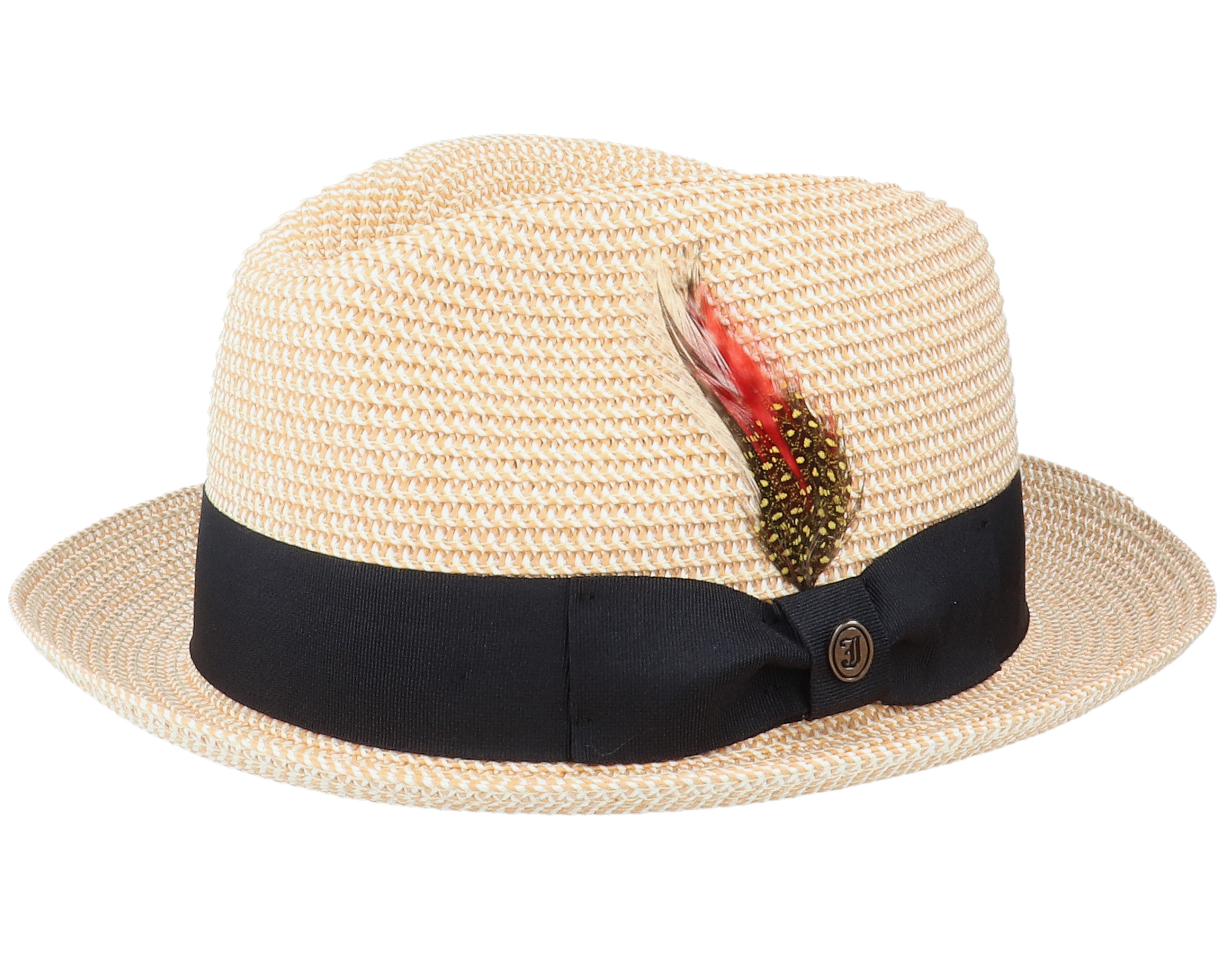 Pinch Crown Toyo Braided Natural/Black Trilby - Jaxon & James ...