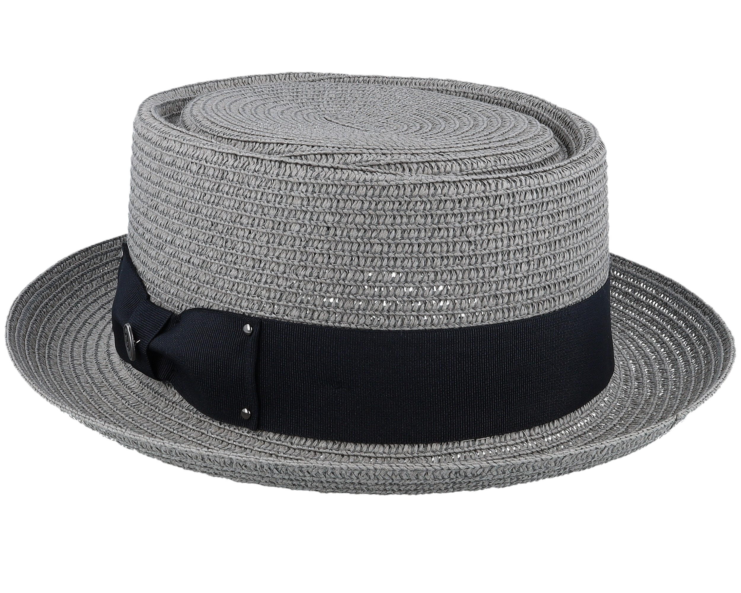 Toyo Braided Grey Pork Pie | Hatstore.fr