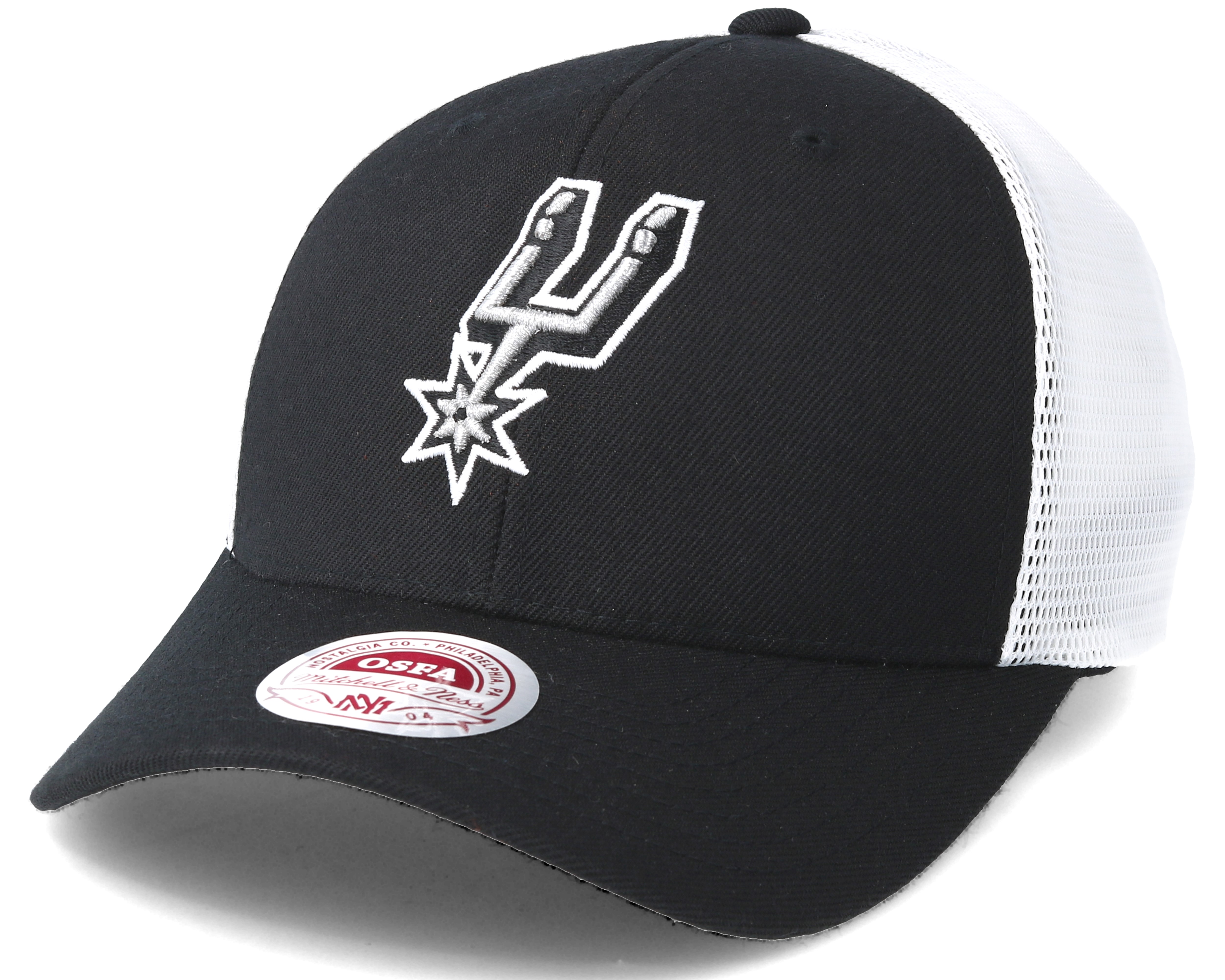 San Antonio Spurs Trucker Mesh Black Flexfit | Hatstoreworld.com