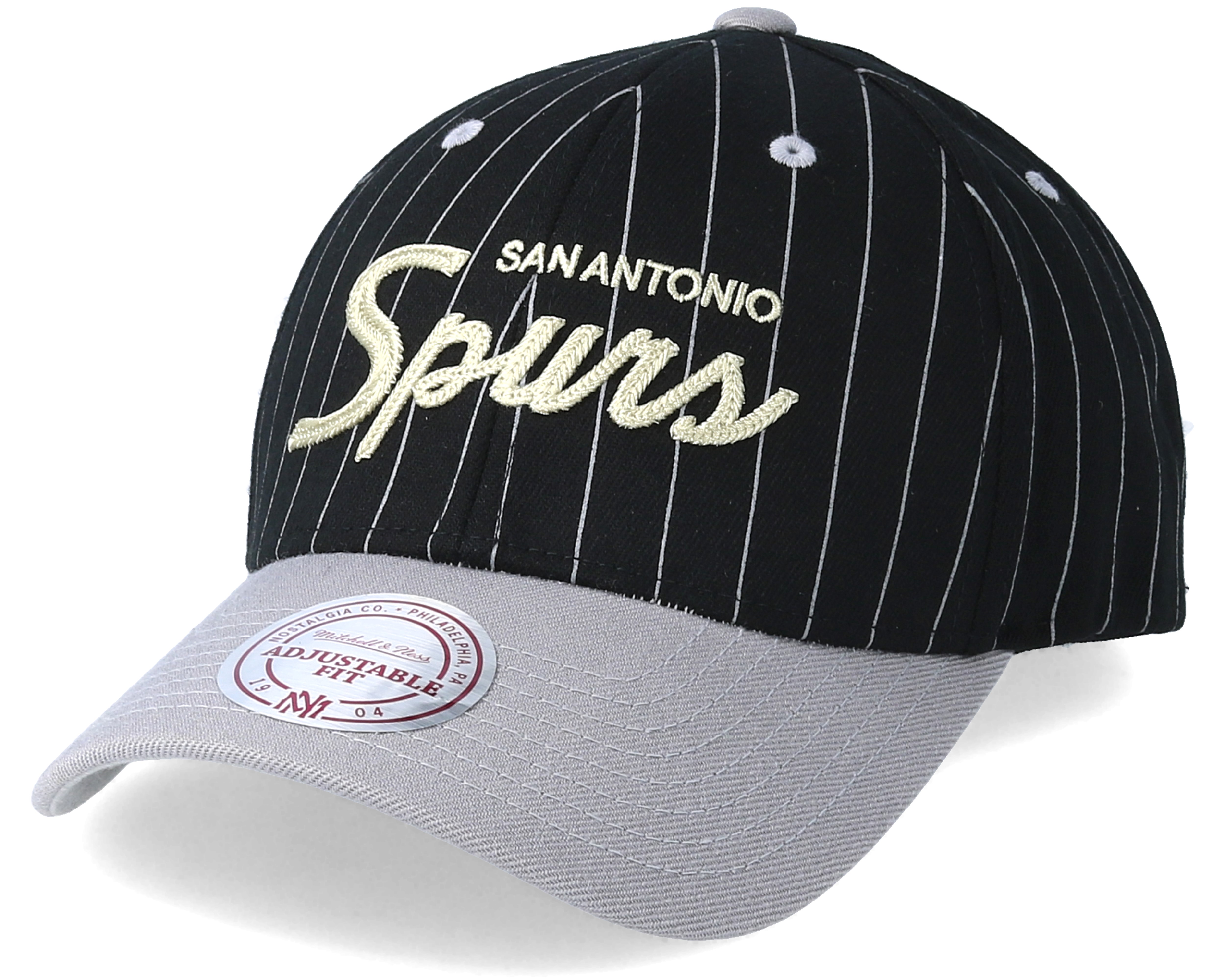 San Antonio Spurs Pinstripe Black Adjustable | Hatstoreworld.com