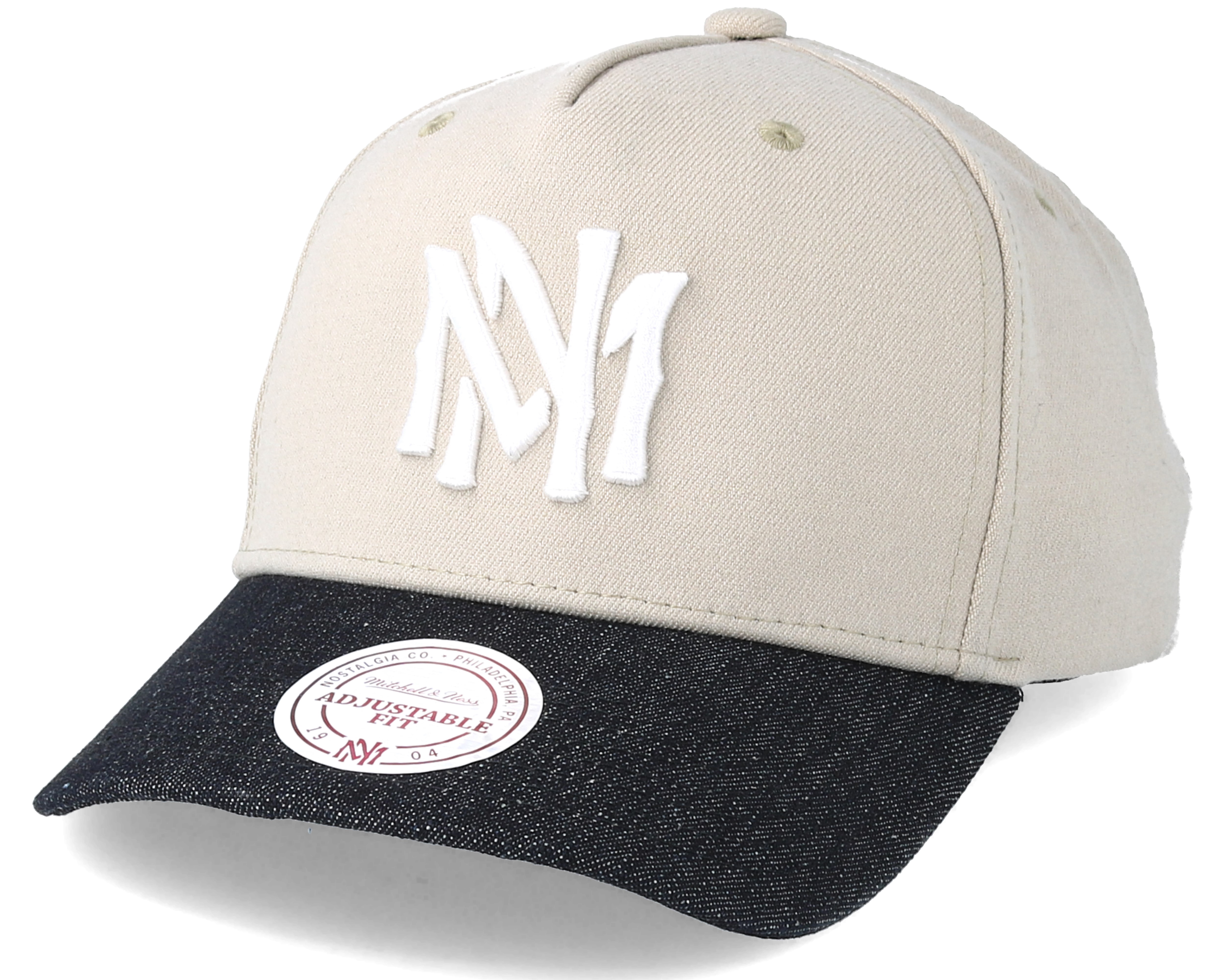 Denim Visor Beige Snapback - Mitchell & Ness | Hatstoreworld.com