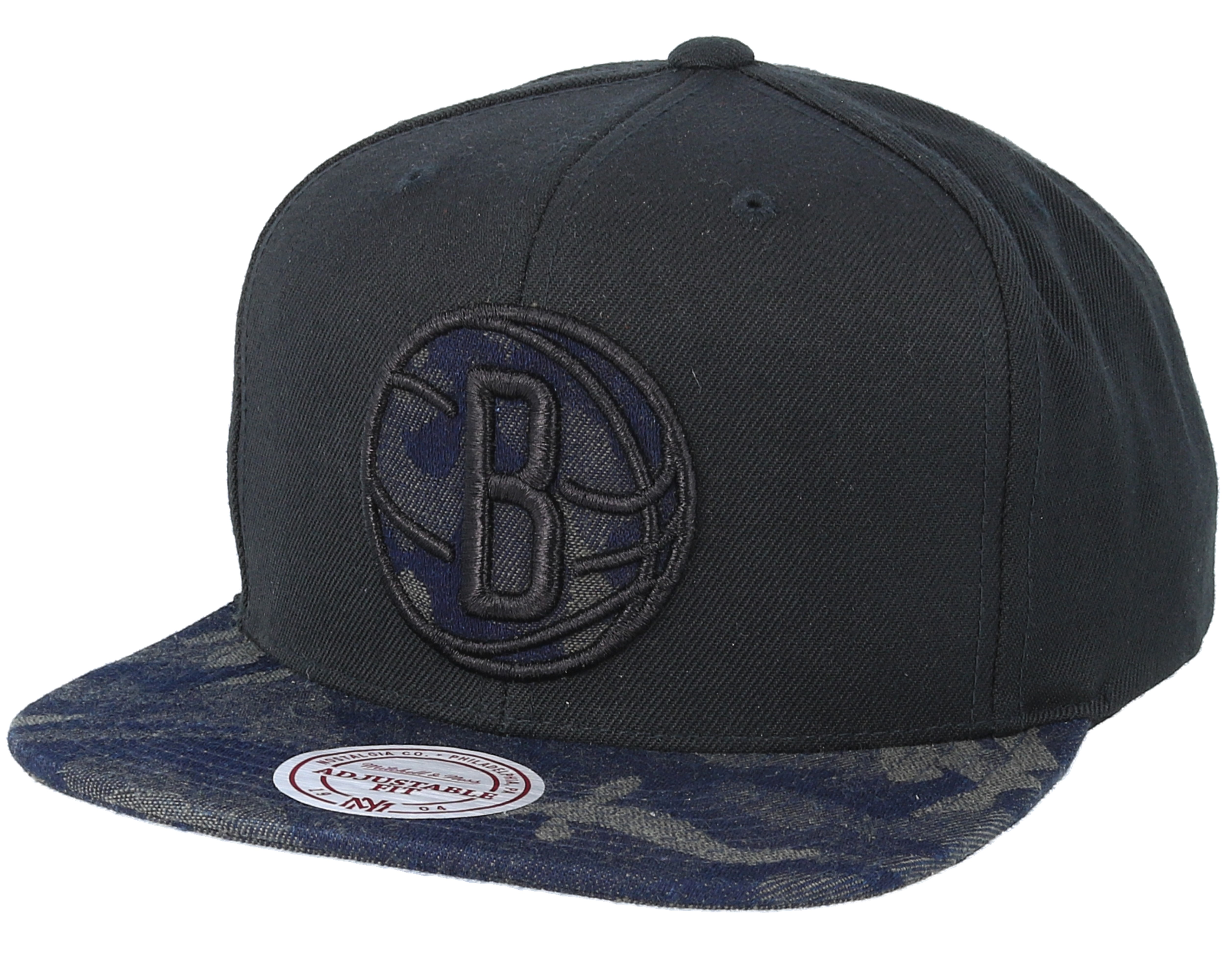 Brooklyn Nets Denim Black/Camo Snapback | Hatstoreworld.com
